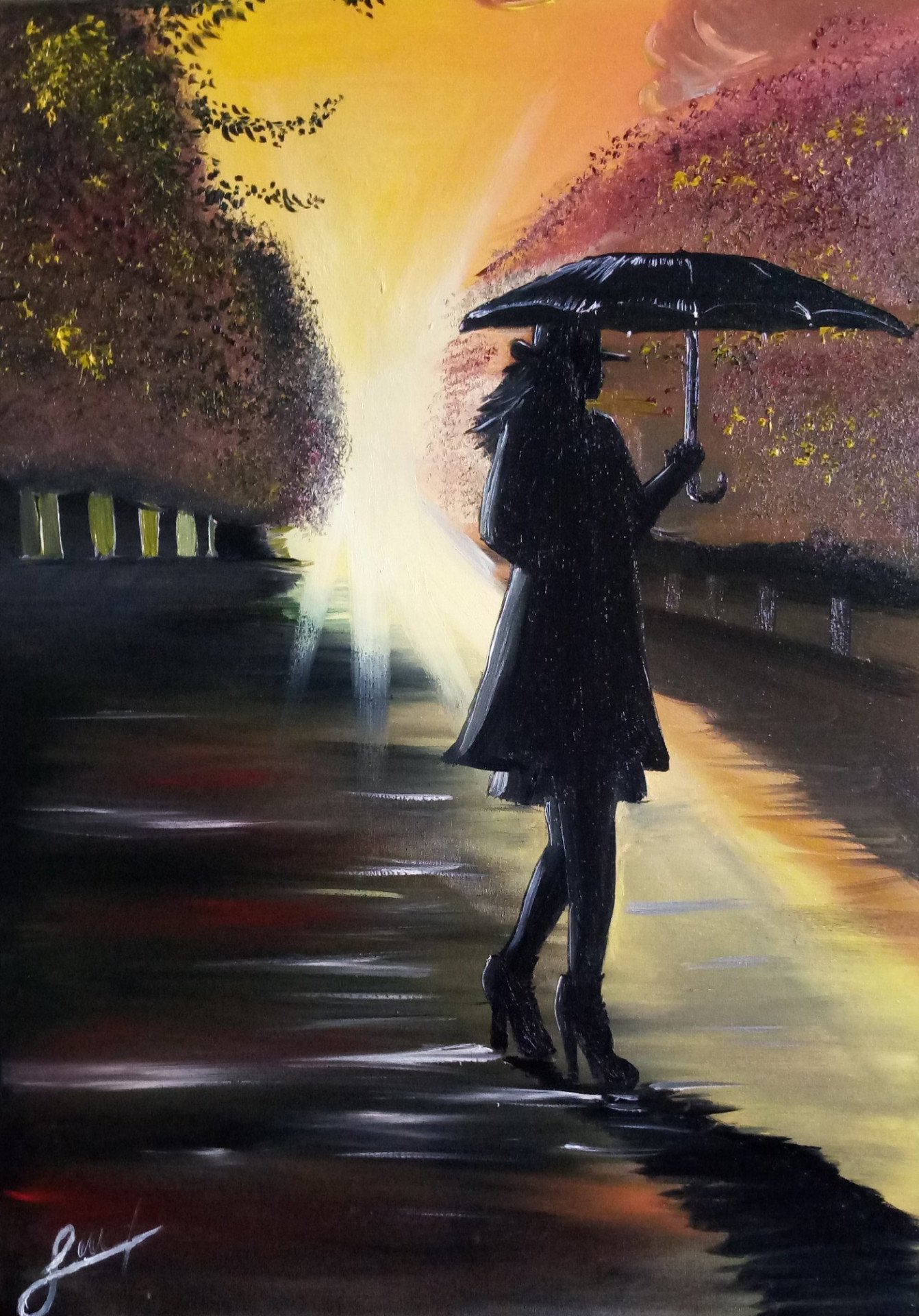 Loving rain Painting by Sergey Shlikhten - Jose Art Gallery