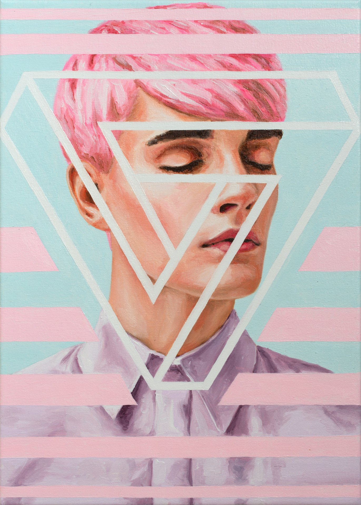 Penrose Triangle Painting by Oleksandr Balbyshev