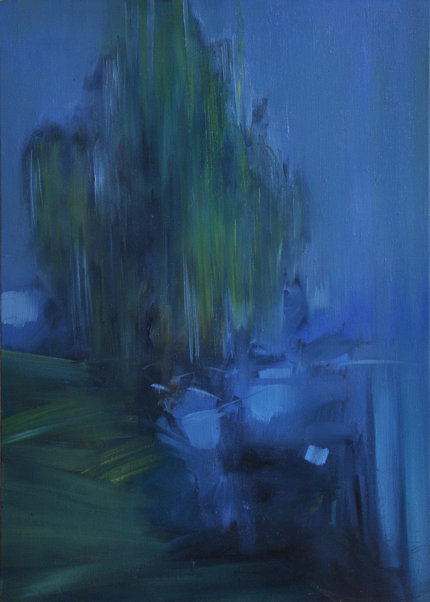 Willow. Night. Painting by Lyubomyr Khudyak