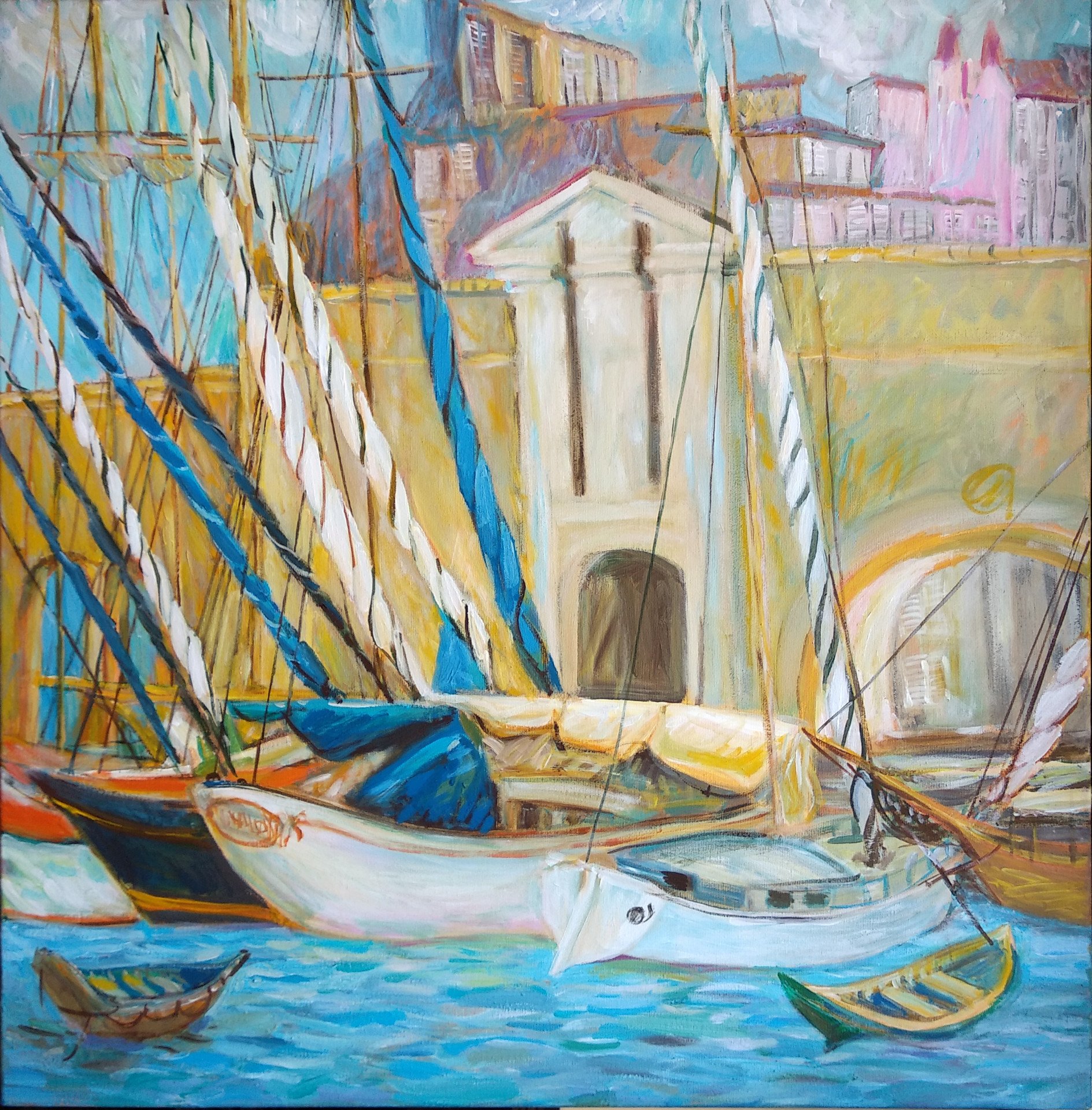 French coast. Port Painting by Iriia Belogorskaya