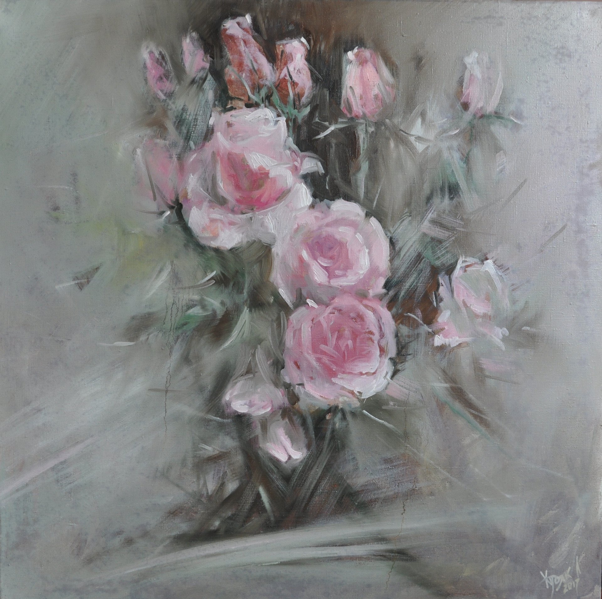 Roses Painting by Lyubomyr Khudyak - Jose Art Gallery