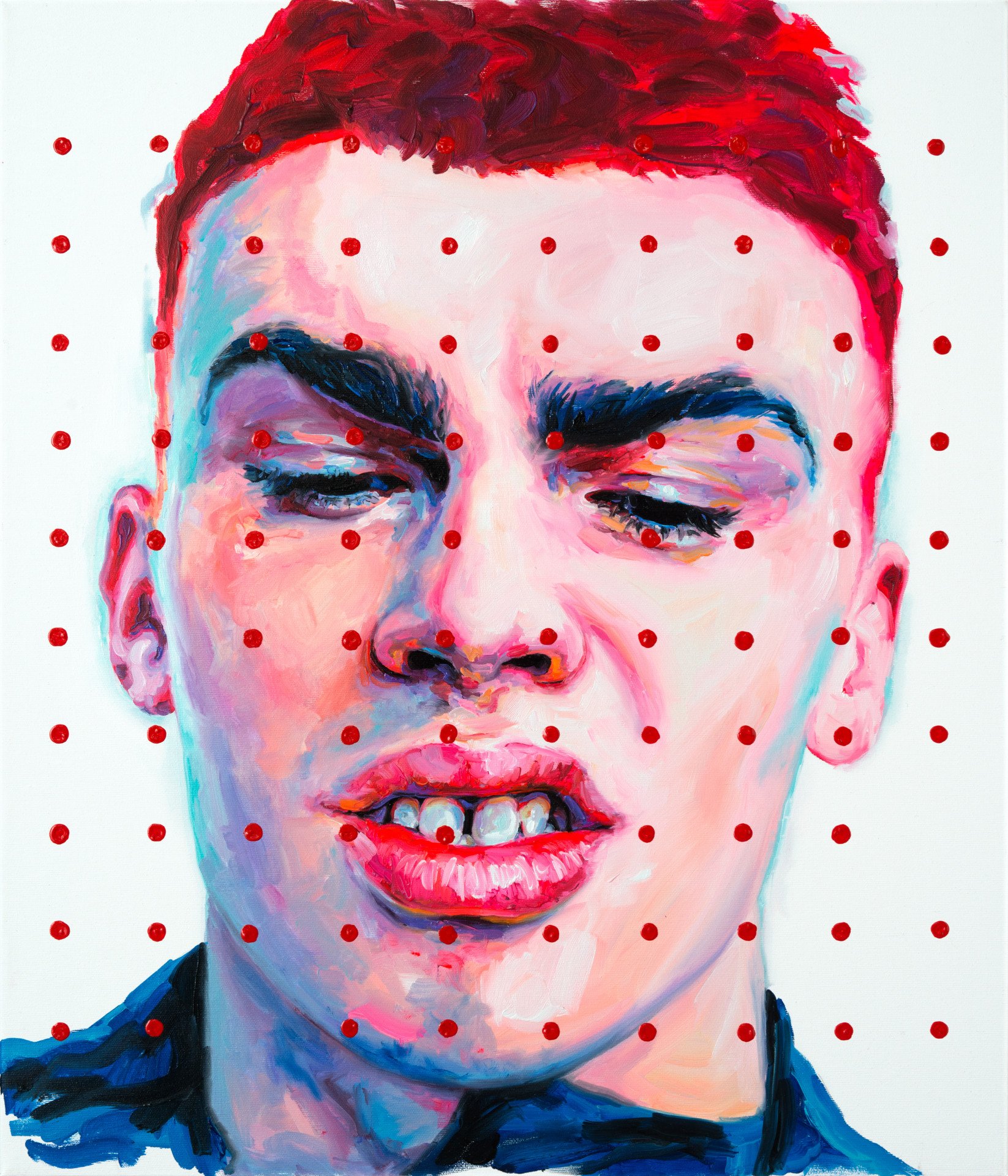 RED DOTS Painting by Oleksandr Balbyshev - Jose Art Gallery