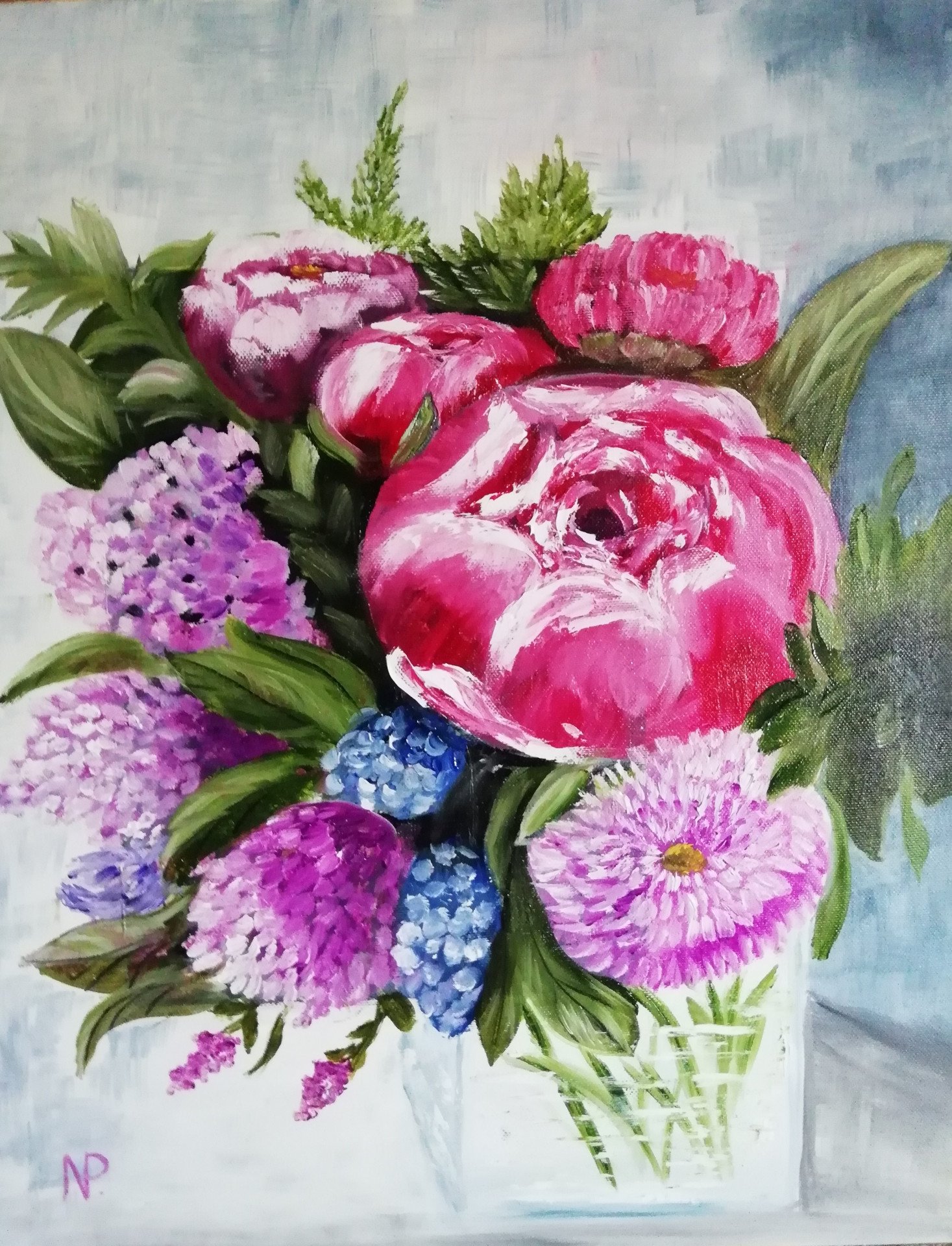 Floral mood Painting by Nataliia Plakhotnyk