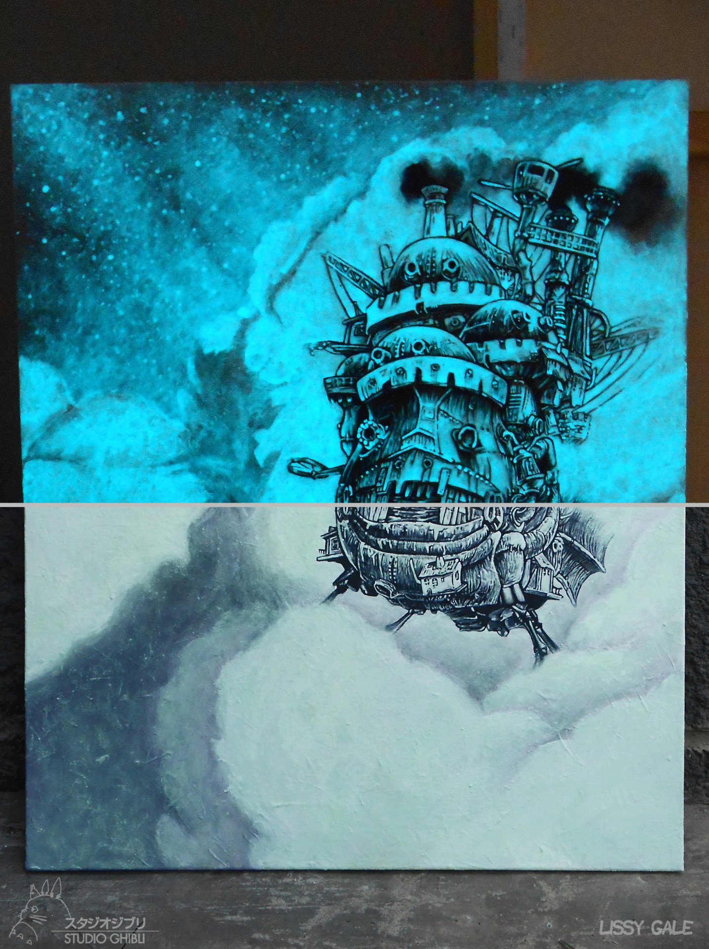 Glow in the dark, Howl's M. C. Painting by Galina Povhanych