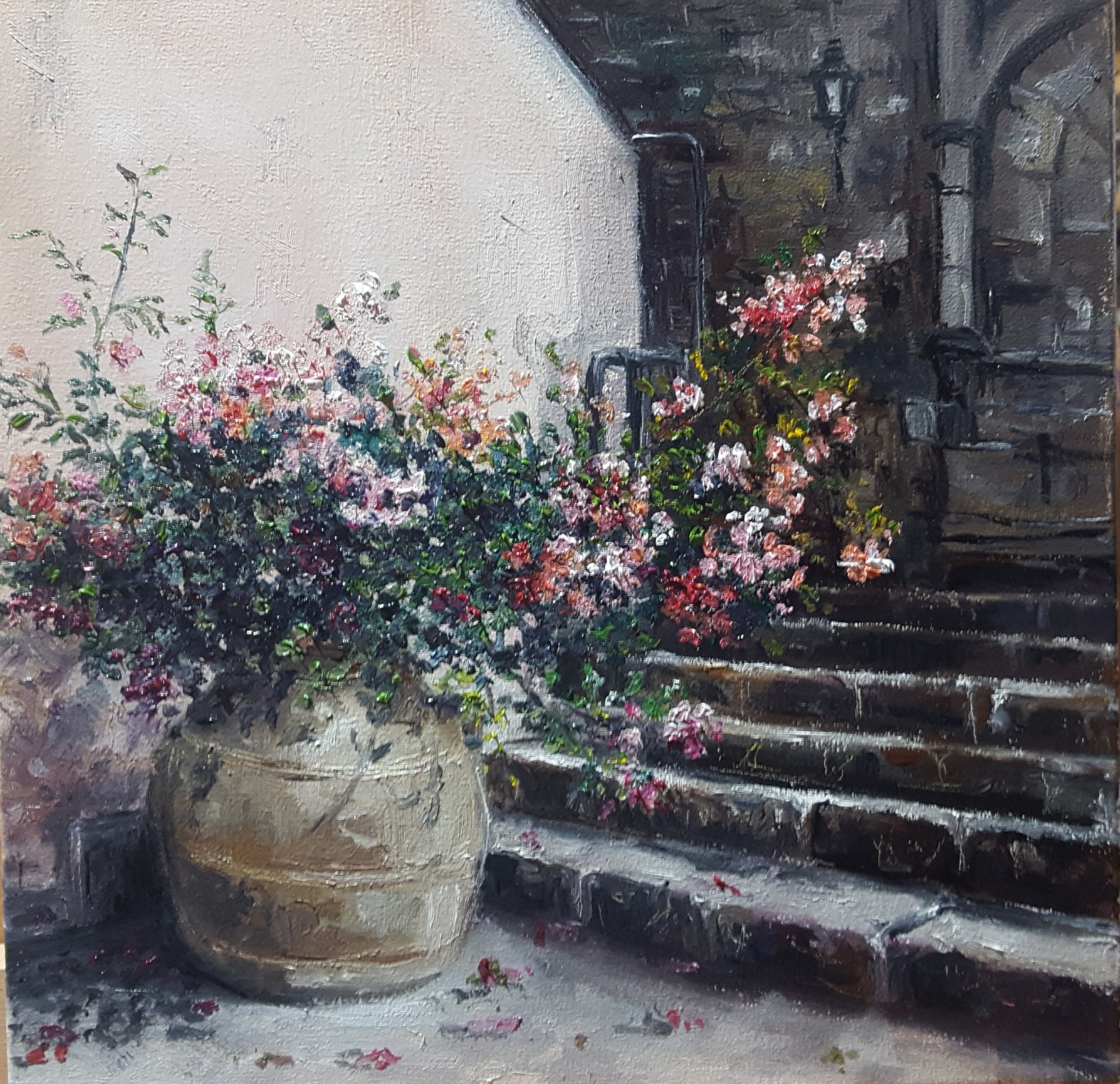 Cozy patio Painting by Natali Diduh - Jose Art Gallery