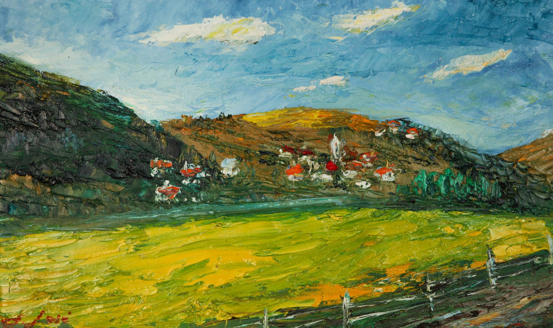 The green expanse Painting by Alexander Jose - Jose Art Gallery