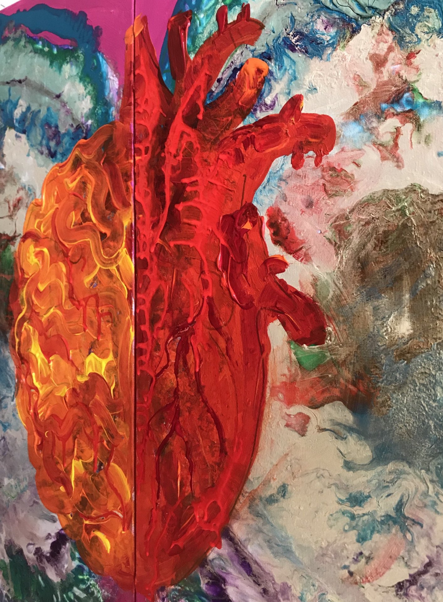 Wisdom (brain and heart) Painting by Yana Yank