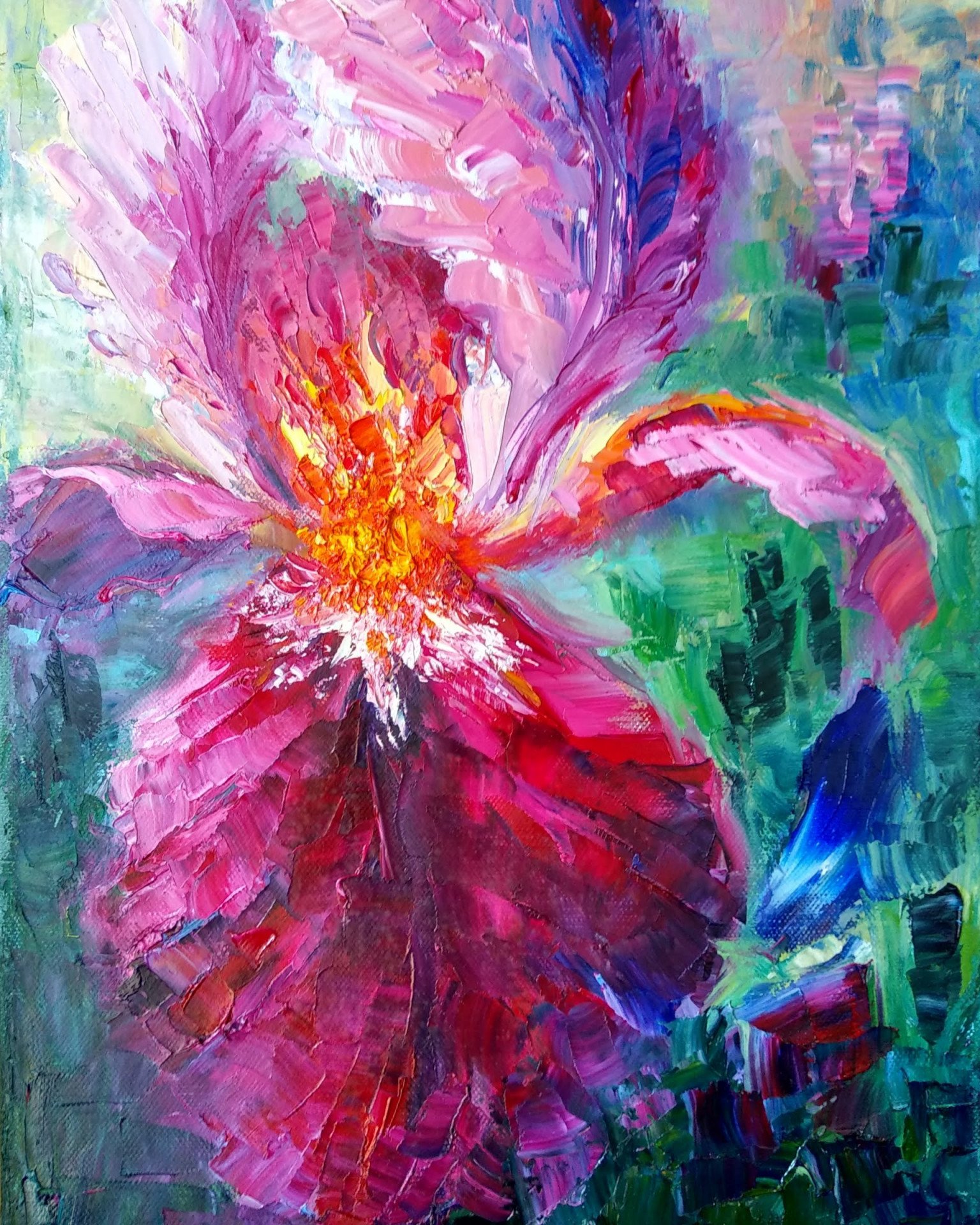 Bright iris painting Painting by Anastasia Arsenova