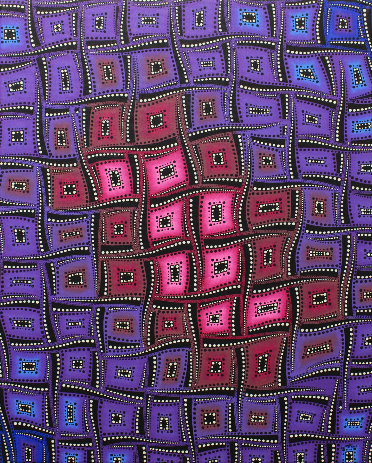 Purplish color movements Painting by Jonathan Pradillon