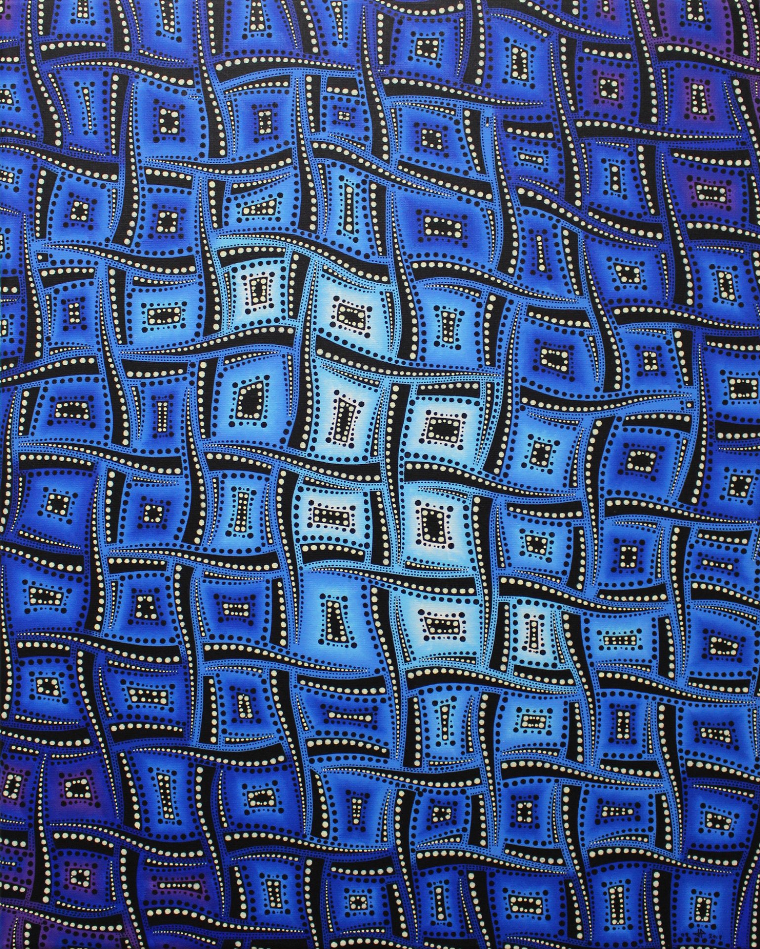 Bluish color movements Painting by Jonathan Pradillon