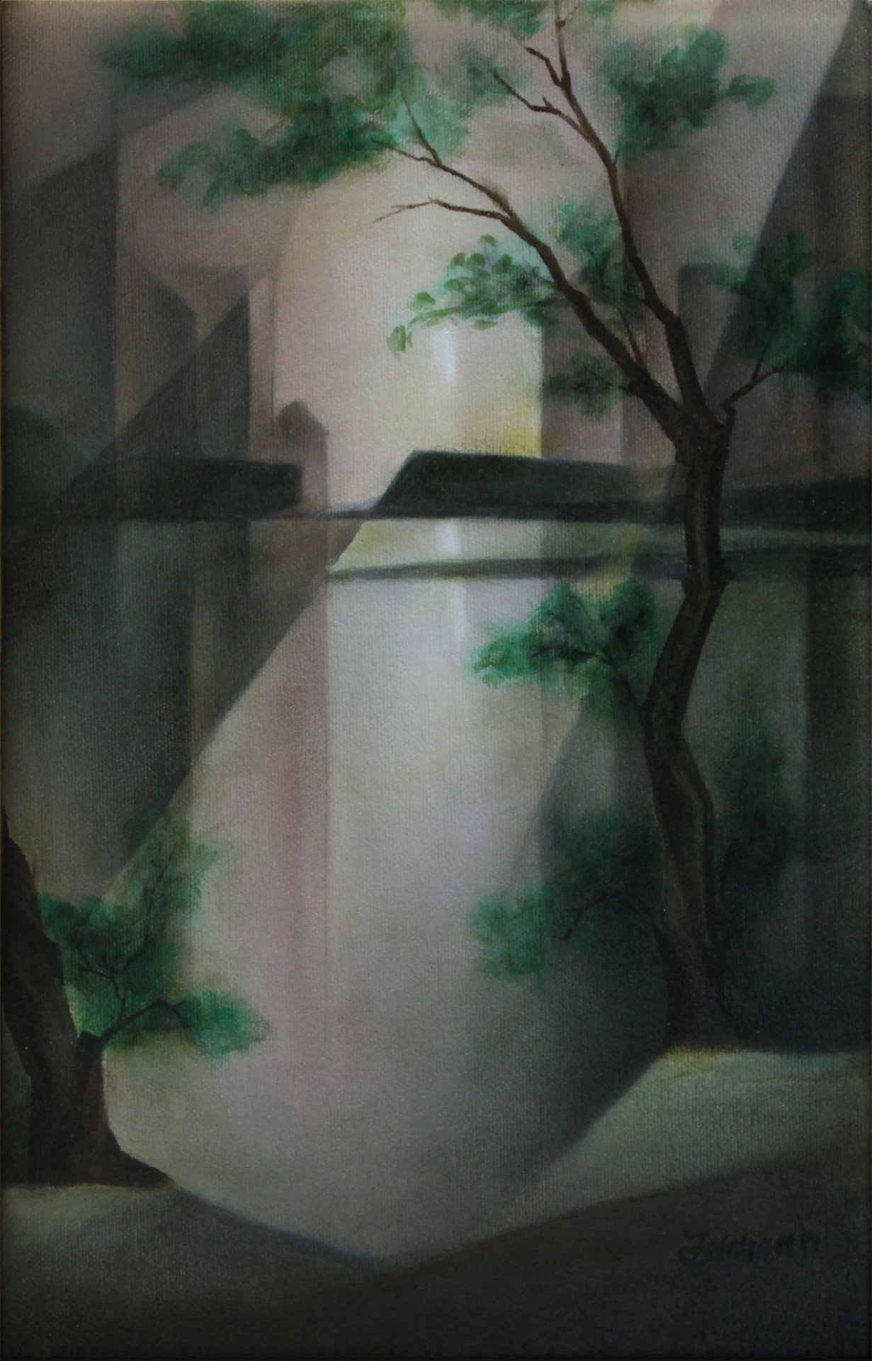 City lake Painting by Isaac Feldman - Jose Art Gallery