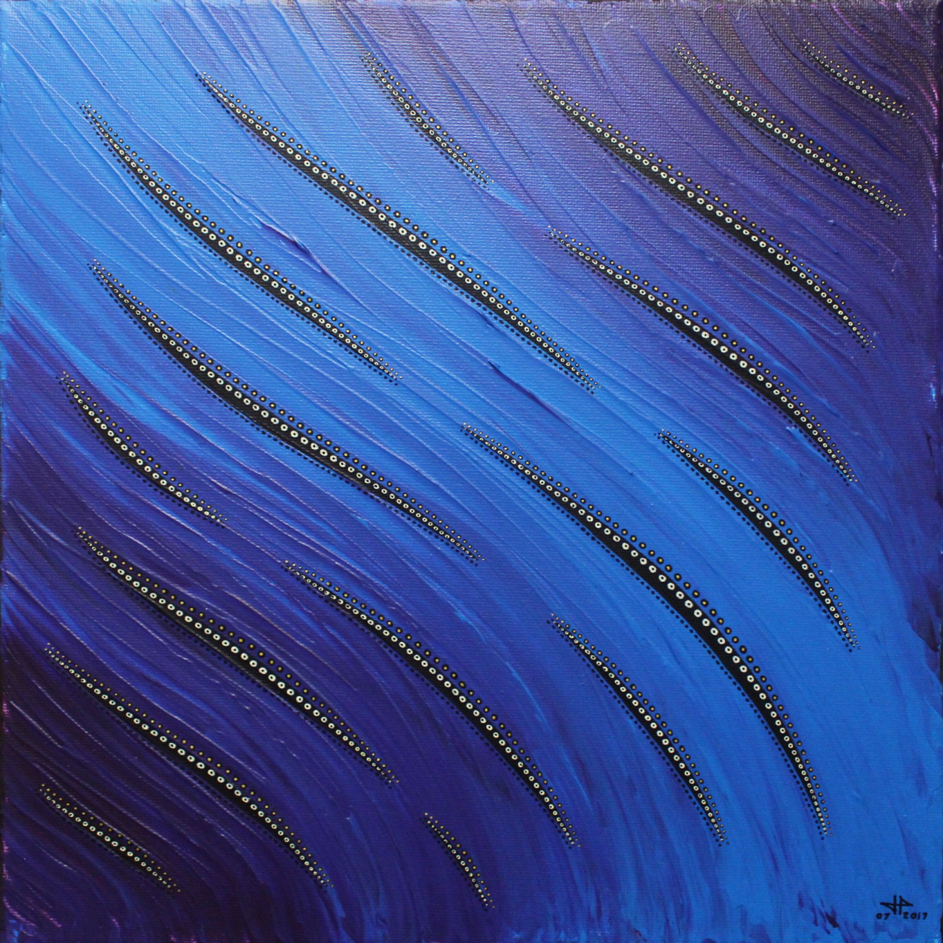 Blue Fluidity Painting by Jonathan Pradillon