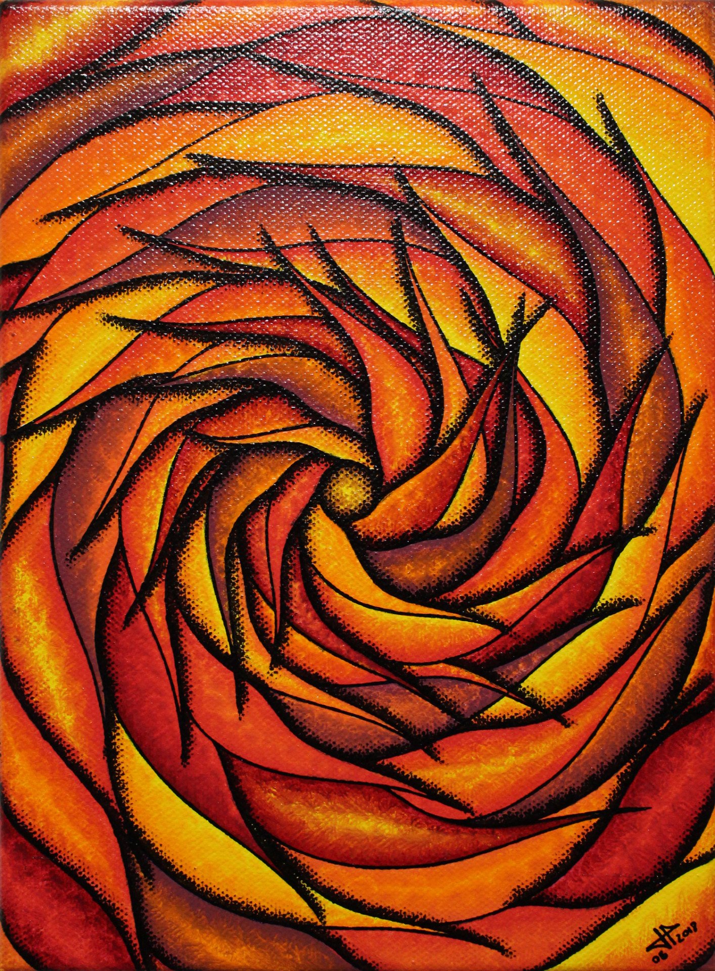 Glowing spiral Painting by Jonathan Pradillon