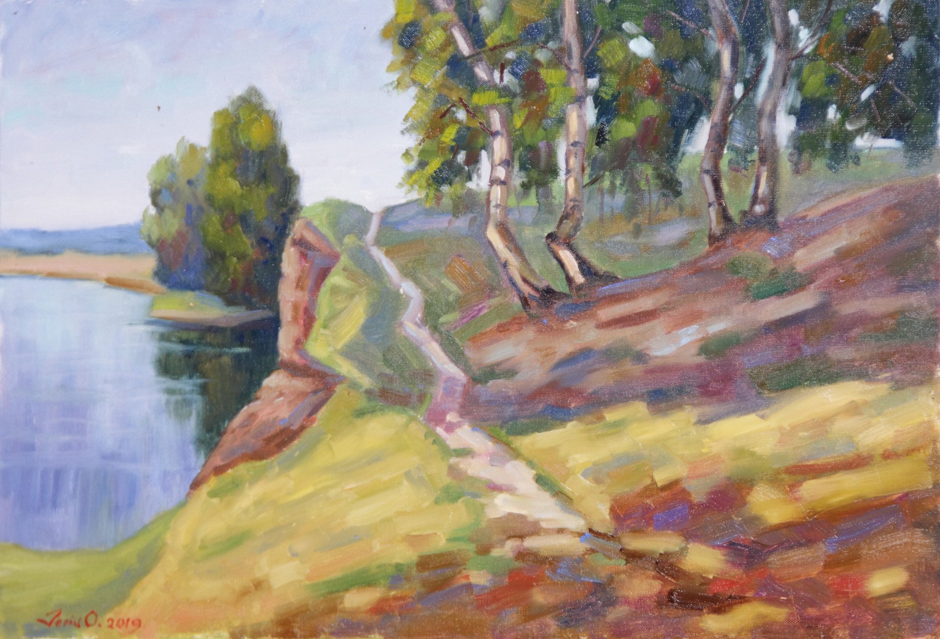 /At the cliff/ Painting by Alexandr Golin - Jose Art Gallery