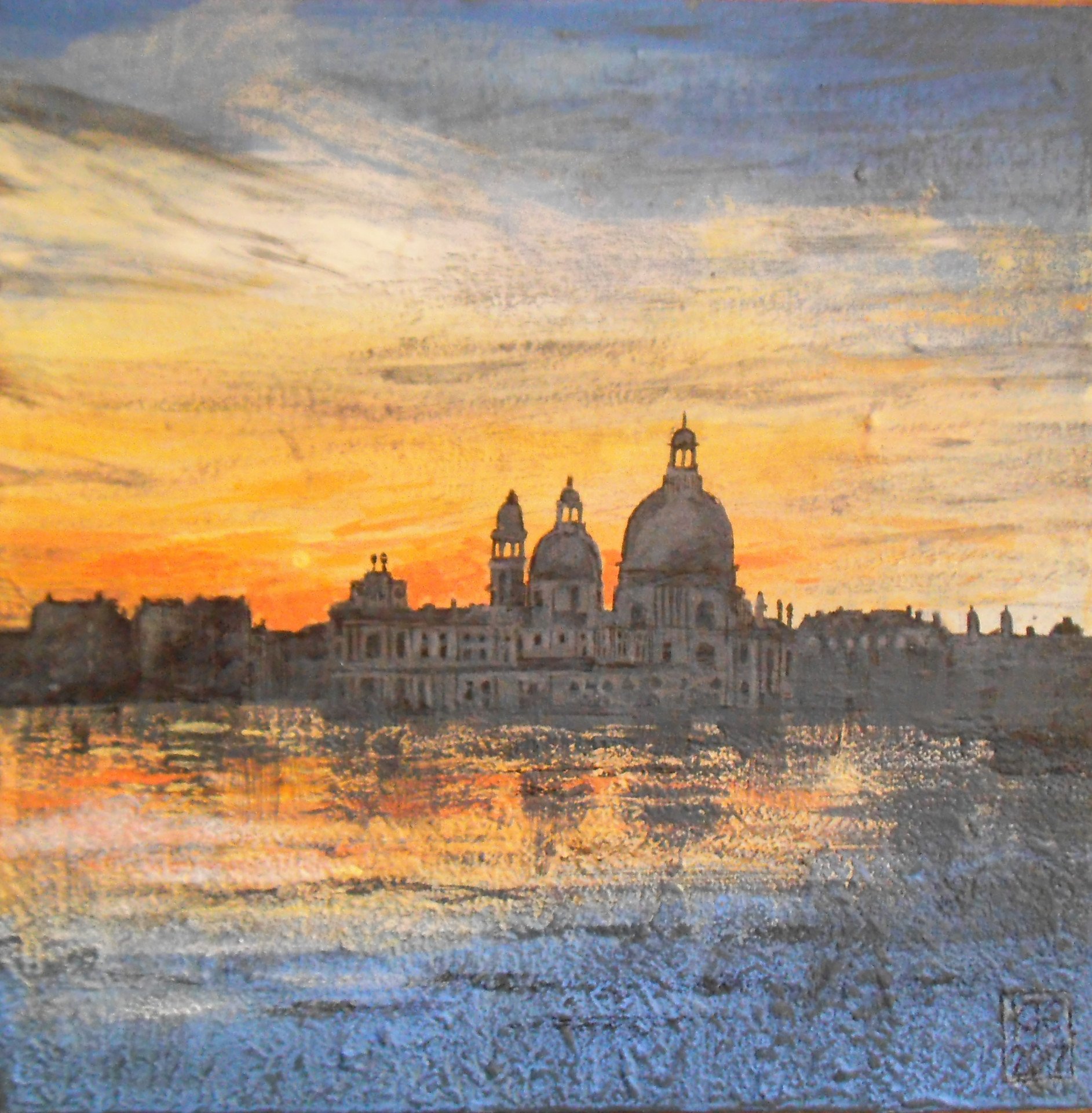 Sunset over venise Painting by karenjane green.artist