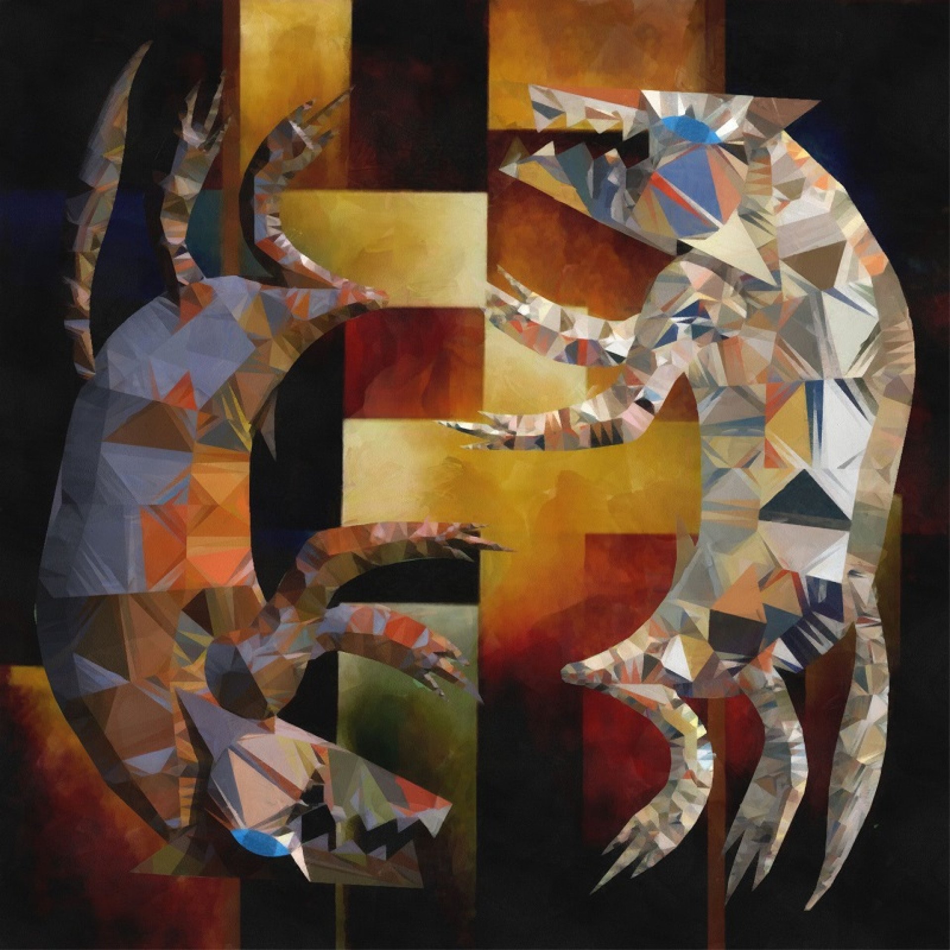 Two wolves Painting by Yerlan Gaimoldin - Jose Art Gallery