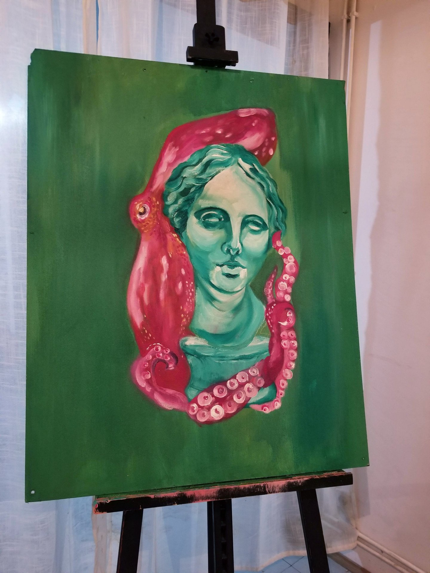 Painting "Goddess & Octopus" | Artist yuk wa yu | Jose Art Gallery