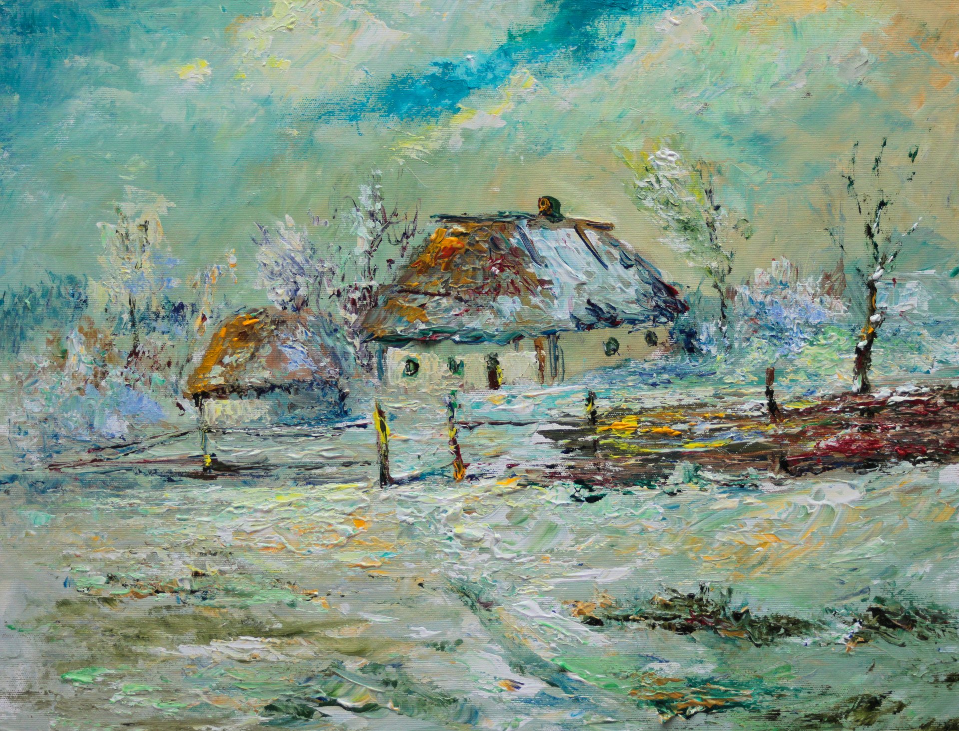 Winter morning Painting by Alexander Jose - Jose Art Gallery