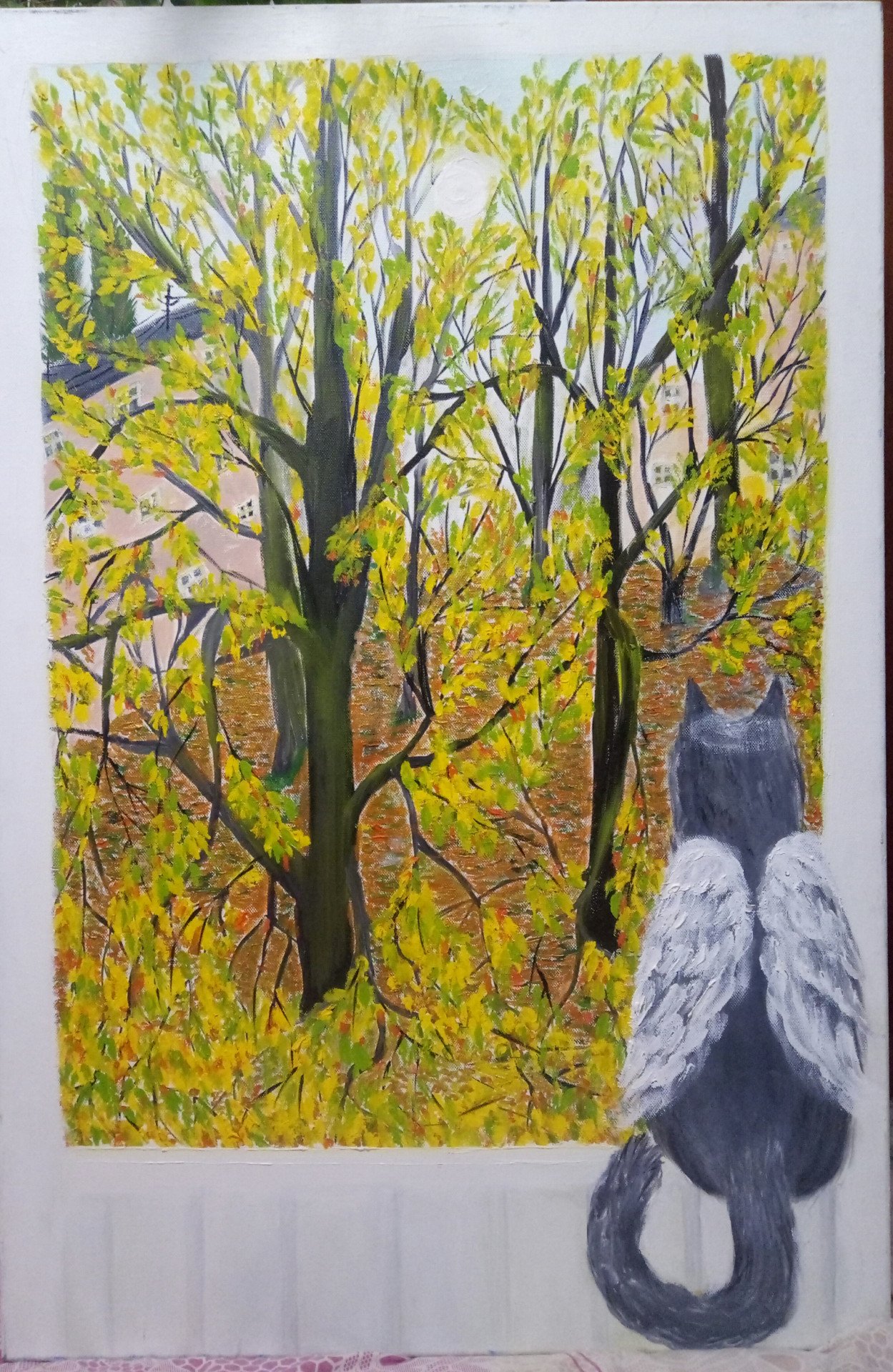 Angel cat Painting by Emilia Angelo - Jose Art Gallery