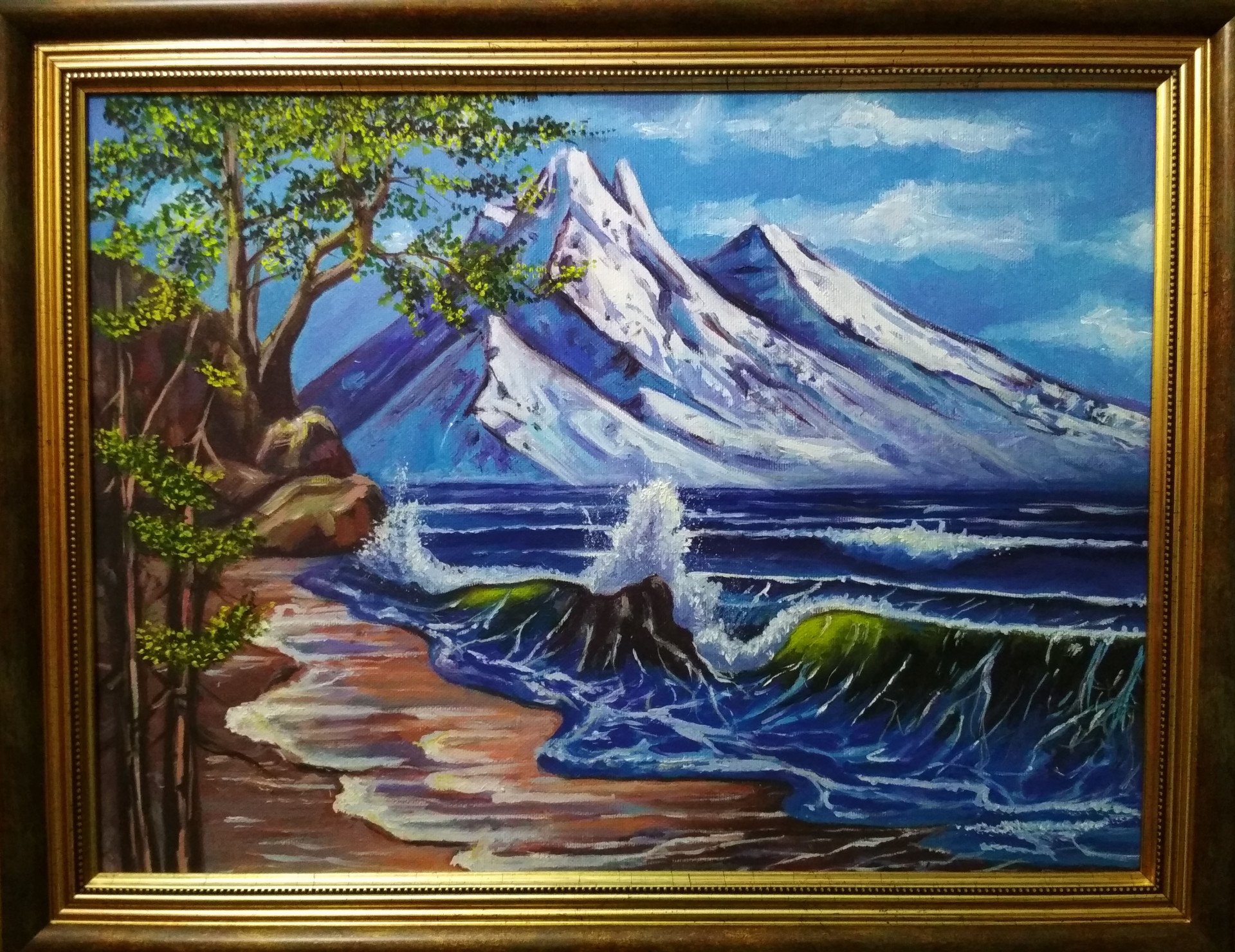 Wave noise Painting by Anastasiia Khiamialiainen