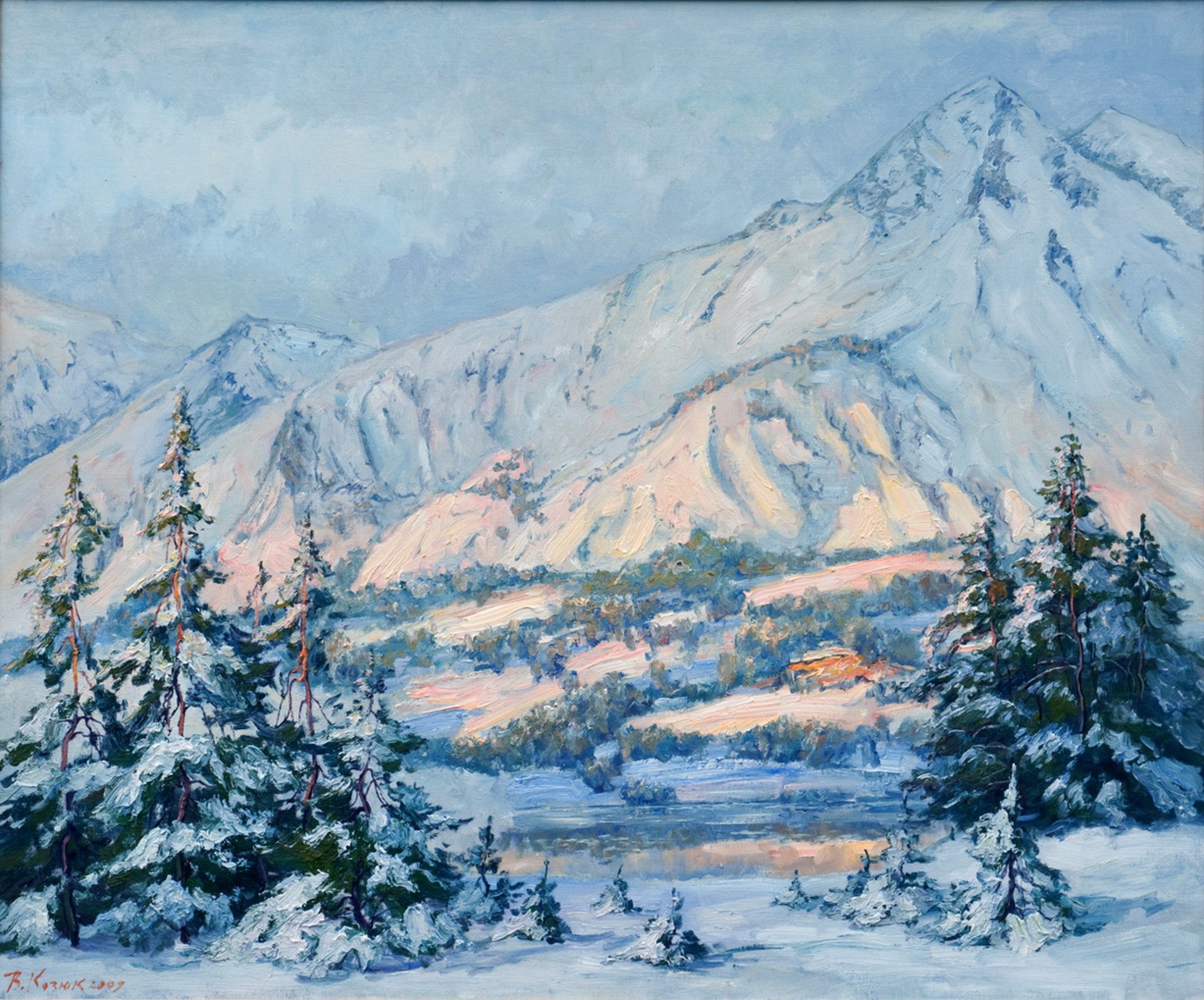 Austrian winter Painting by Vladimir Koziuck