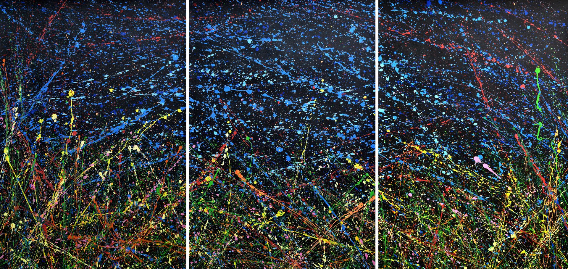 Night sky 3 (triptych) Painting by DIDOVODIUK IVAN