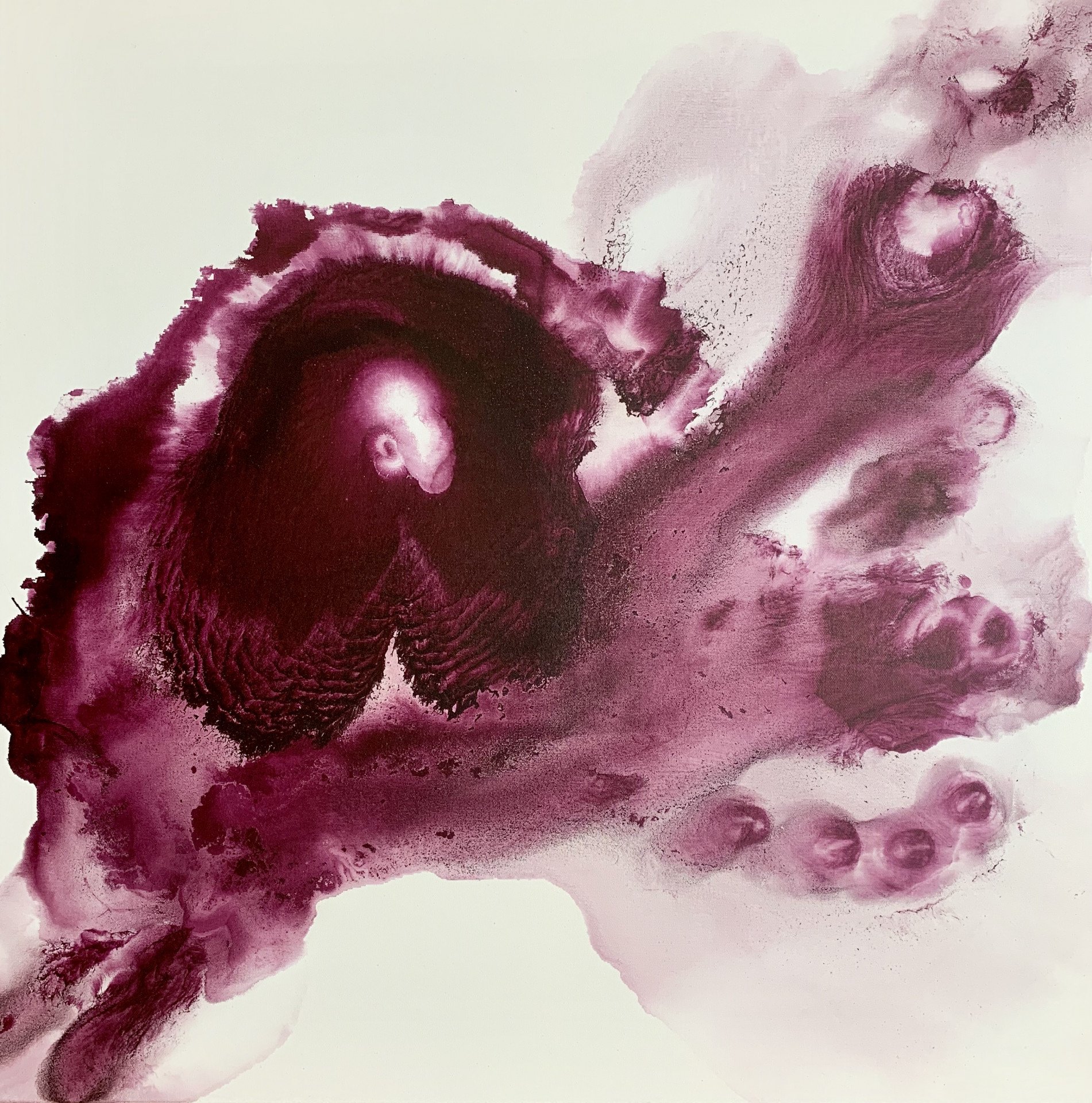 80X80CM, VIOLET FLAME Painting by Veronica Vilsan