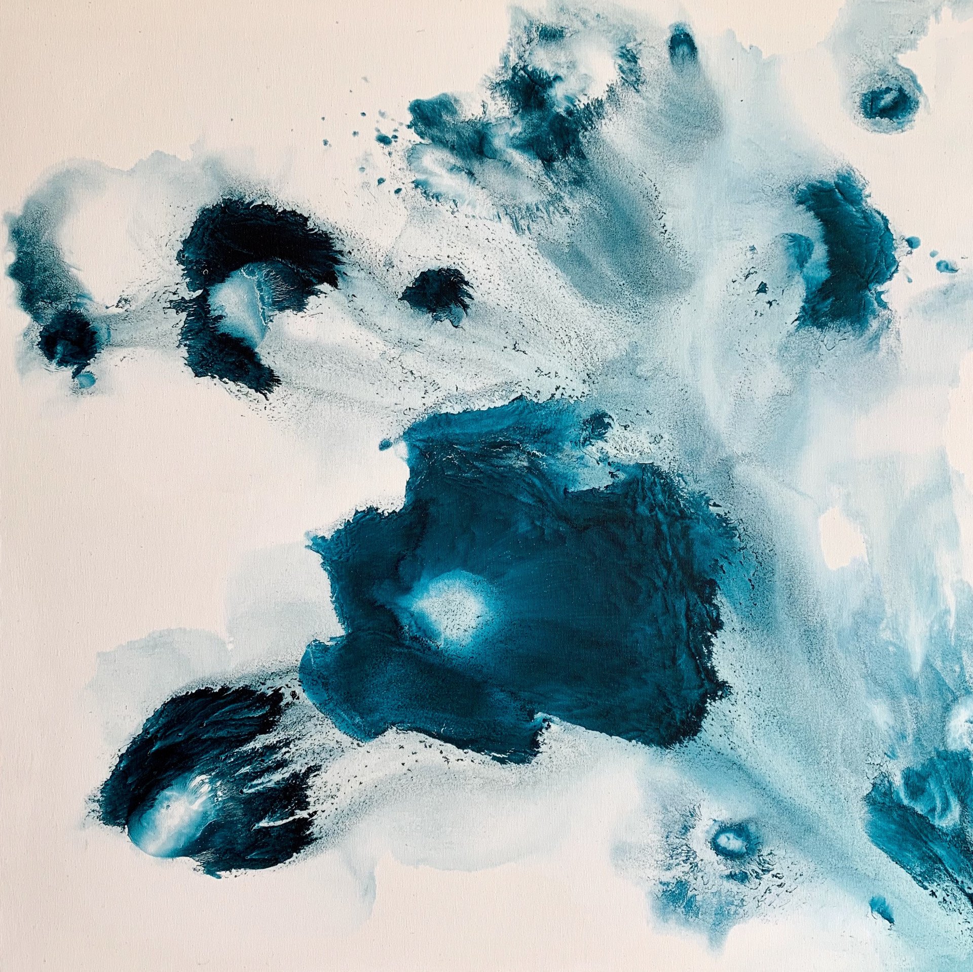80X80CM, BLUE FLAME Painting by Veronica Vilsan