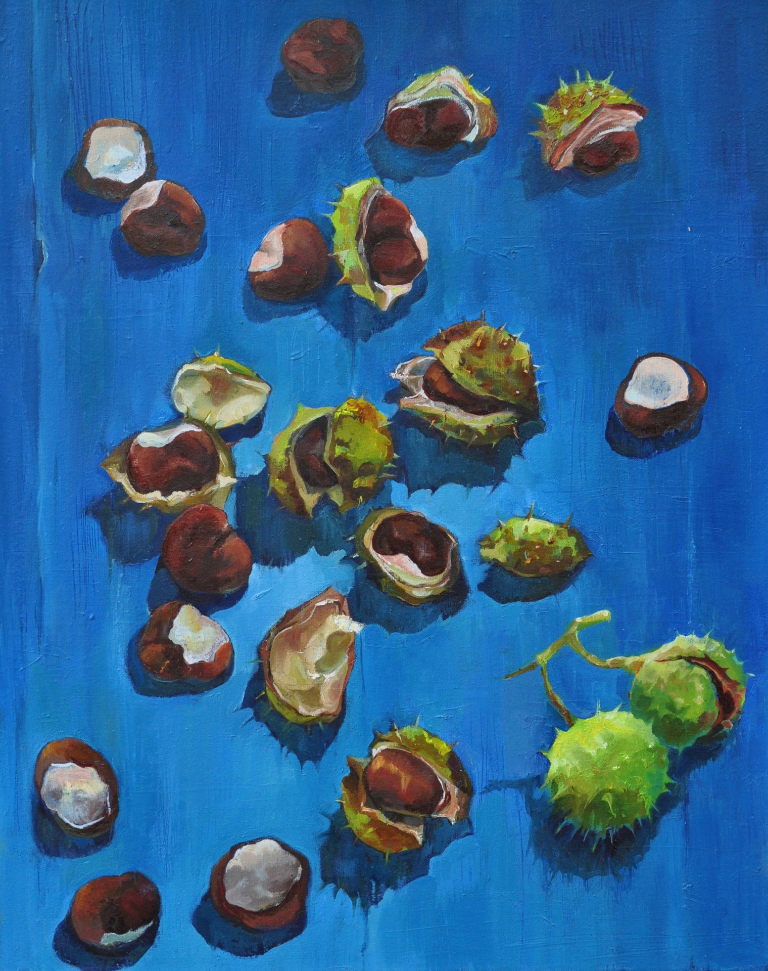 Chestnuts on a floor Painting by Svitlana Zolotarova