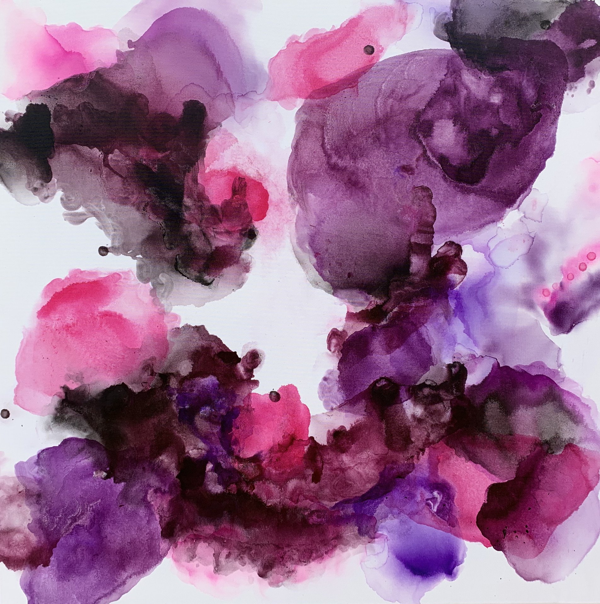 Violet Flame 4 Painting by Veronica Vilsan