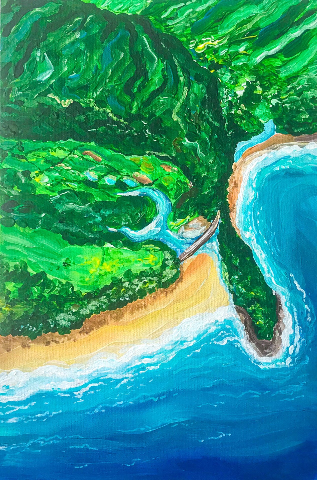 Sea side Panorama Painting by Katerina Chernisheva