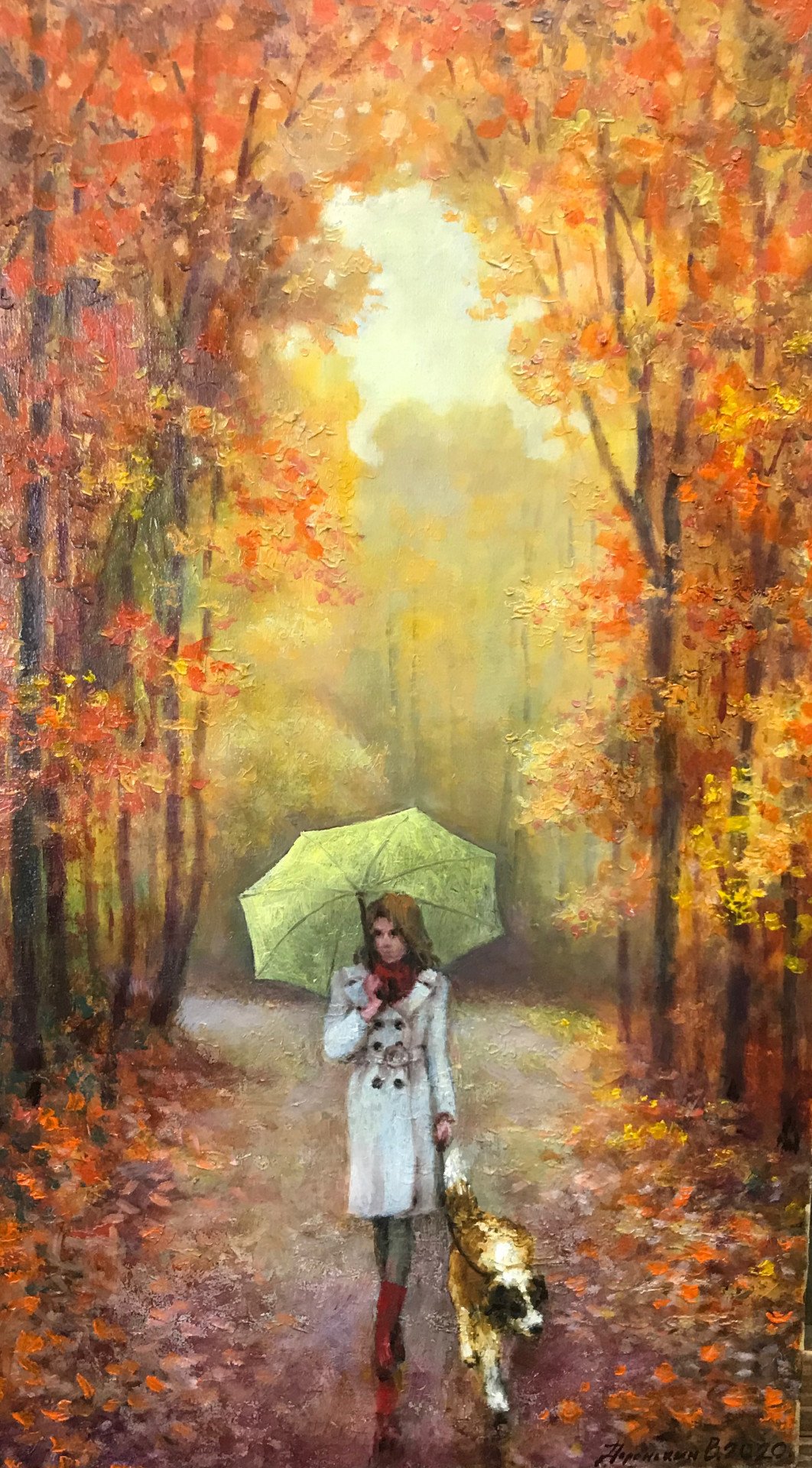 Autumn walk Painting by Vladislav Doronkin