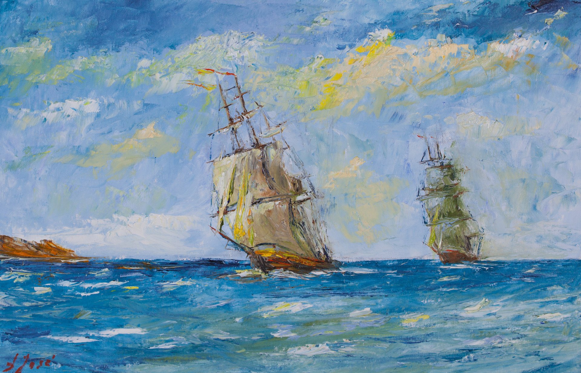 Arrival at the port Painting by Alexander Jose - Jose Art Gallery
