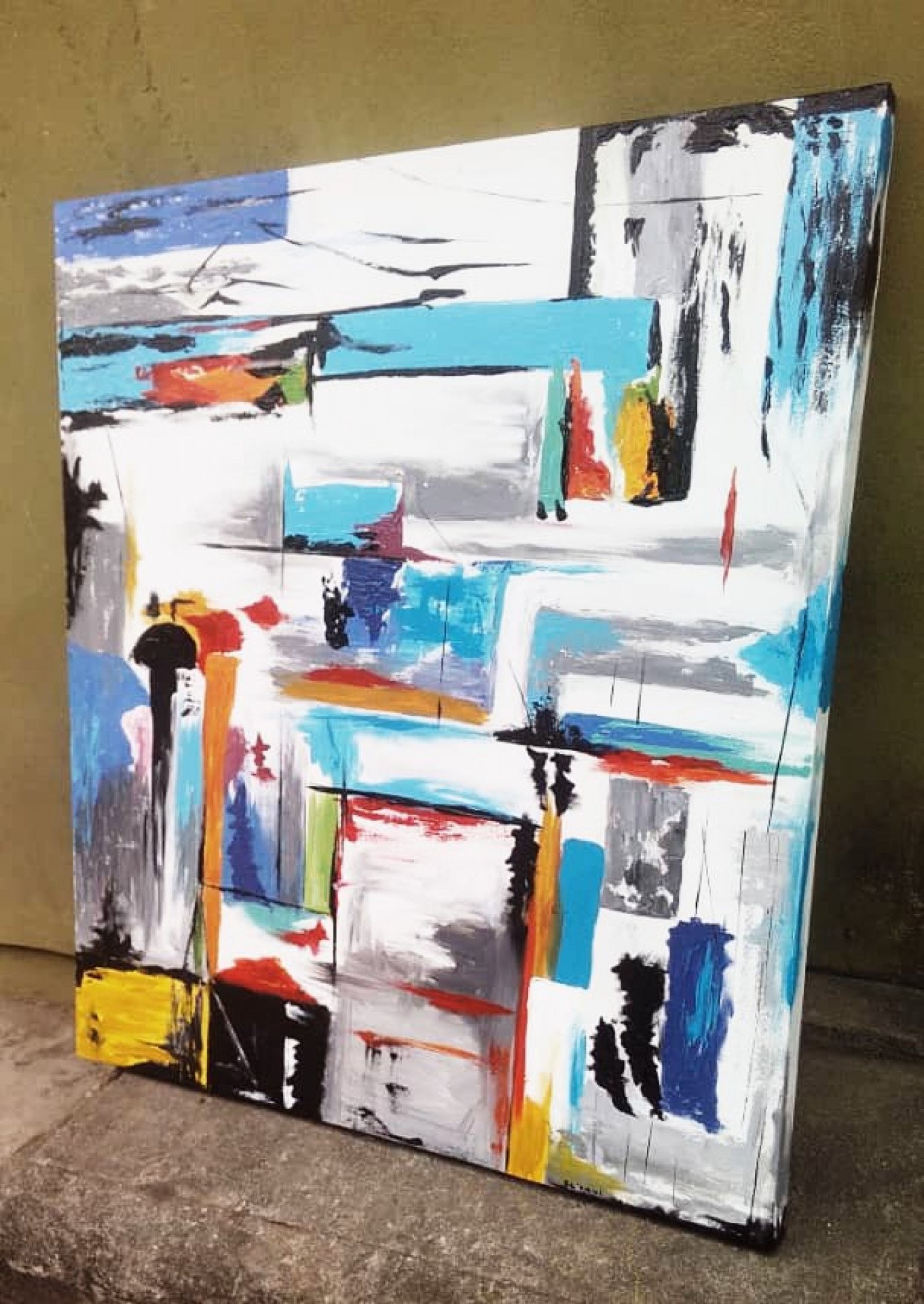 Tweed Painting by OkeArts African Exhibitions