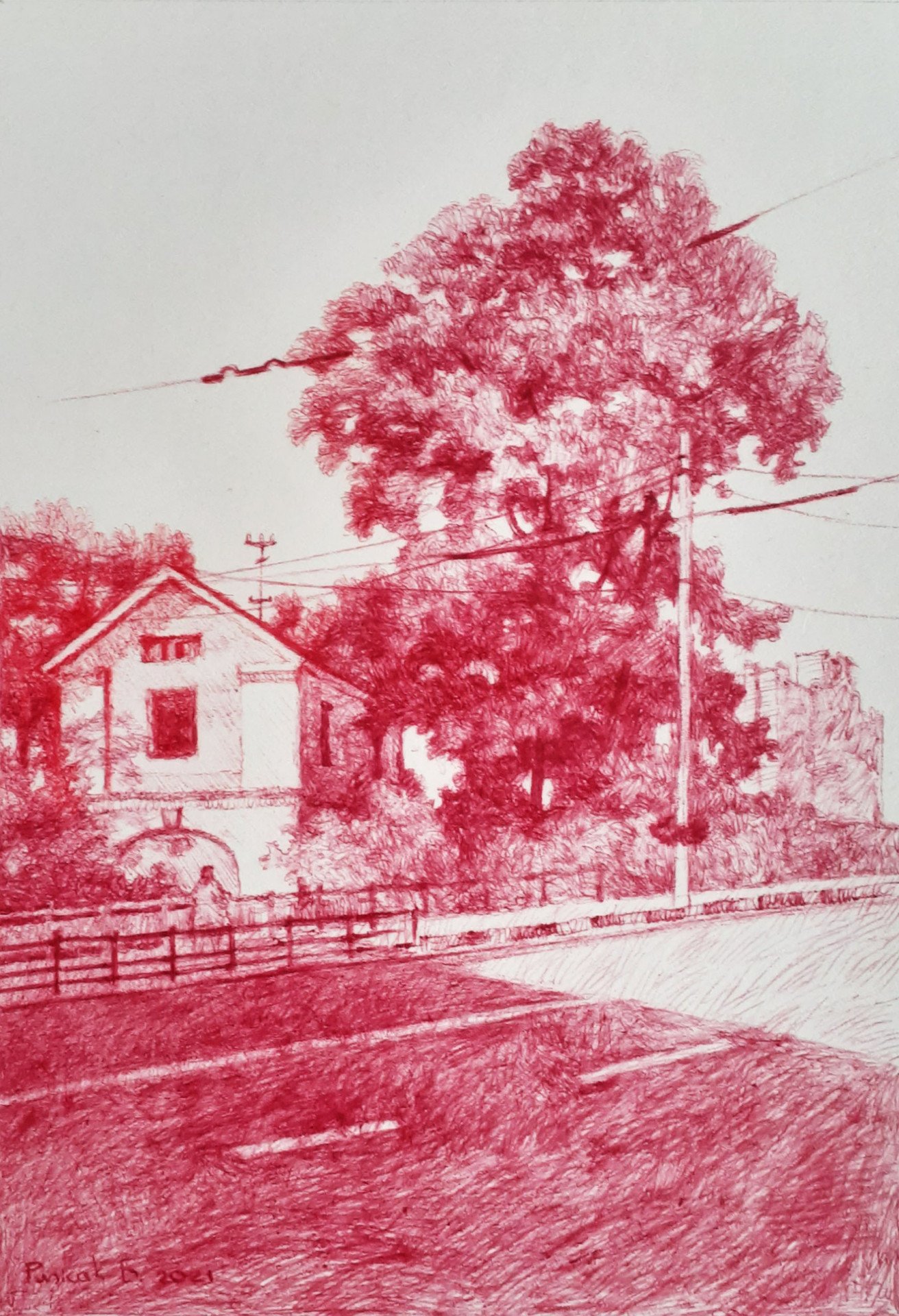 Ternopil. Russian street Drawing - Dmitriy Rizhak