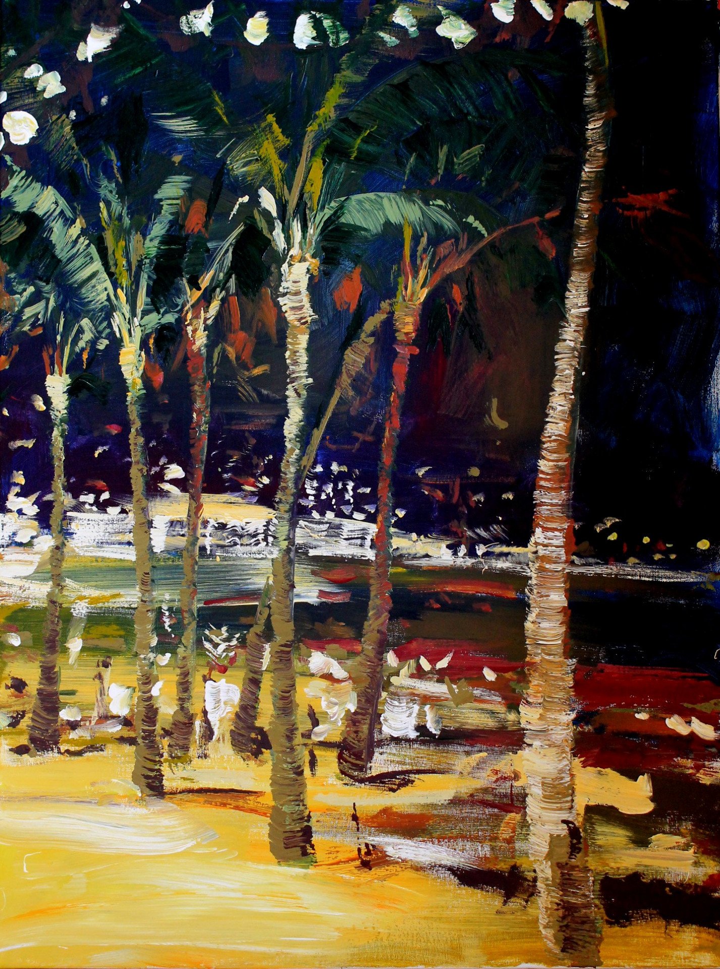 Night Embankment Painting by Mykhailo Tymchuk