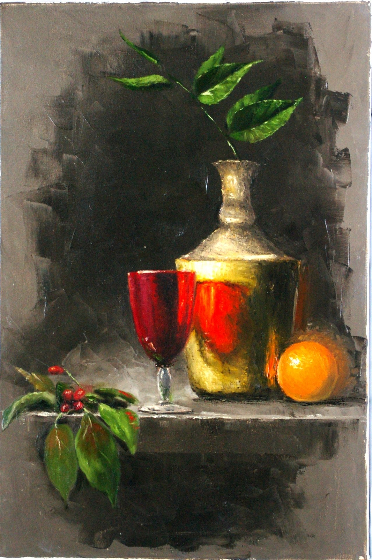 Still Life with Cherry Painting by Nataliya Bagatskaya