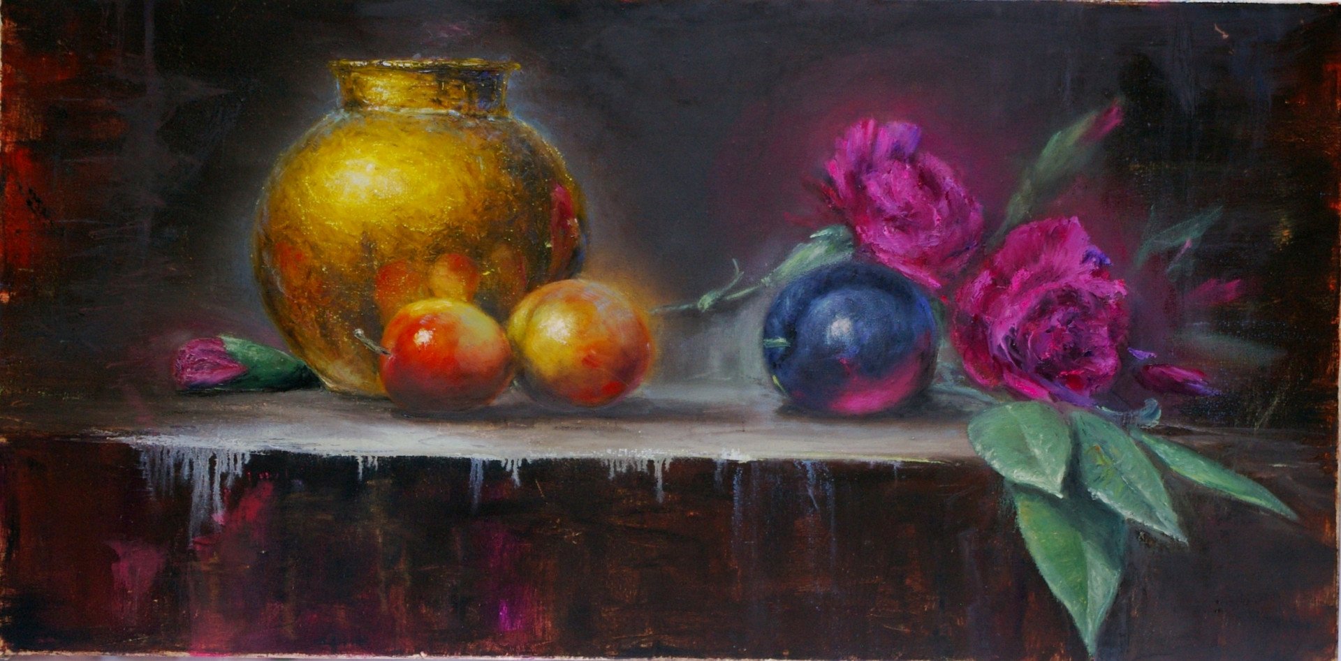 Still Life with Carnation Painting by Nataliya Bagatskaya