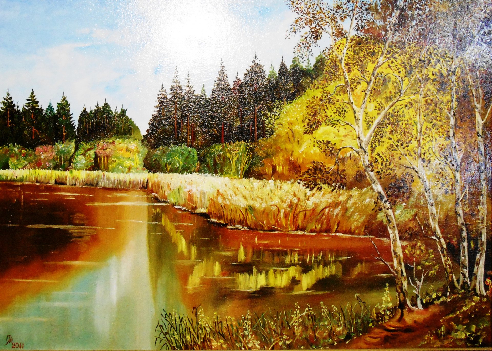 Quiet backwater Painting by Nikolai Zhupikov