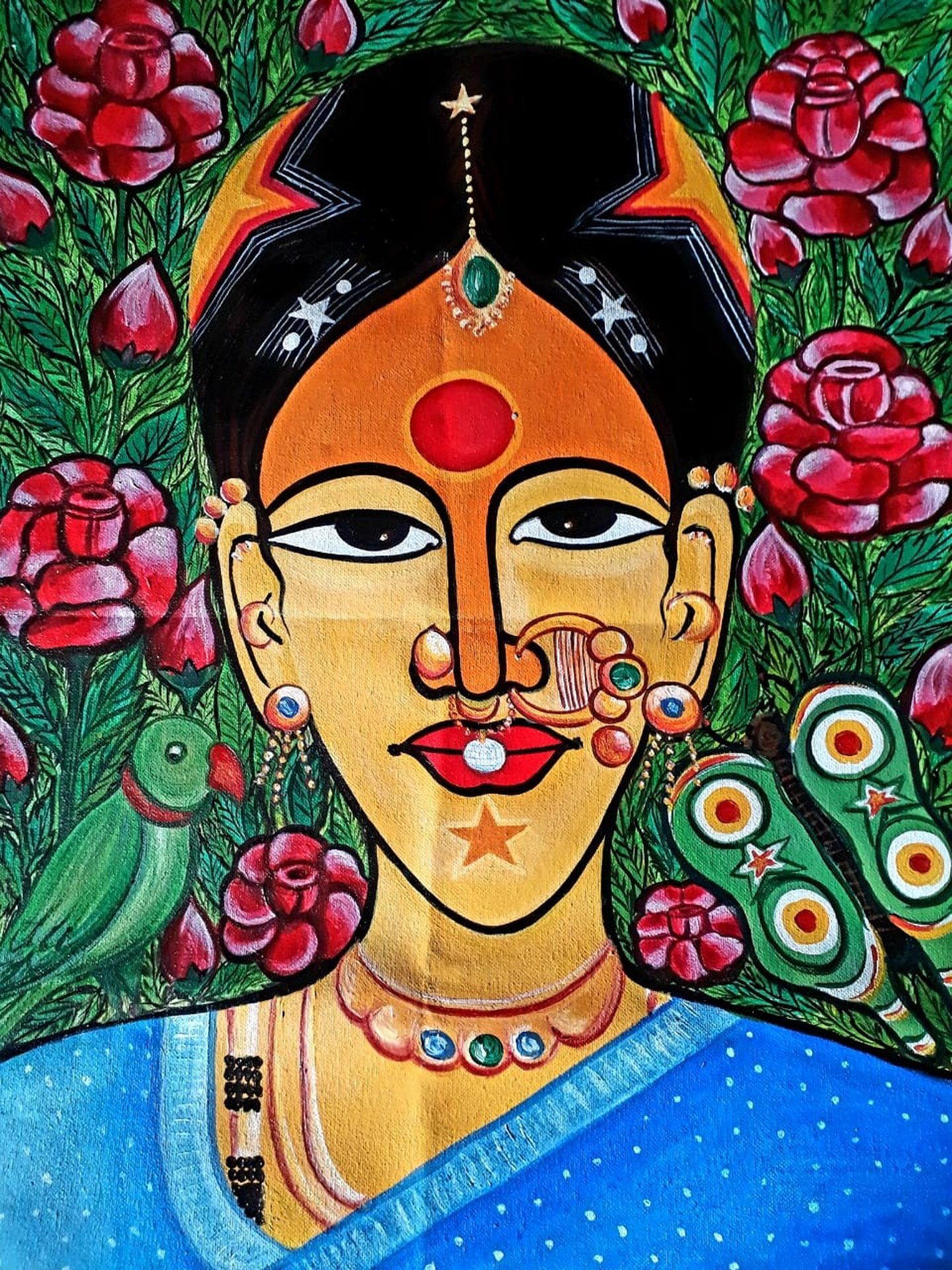 Figurative woman Painting by Sreedhar Eligala