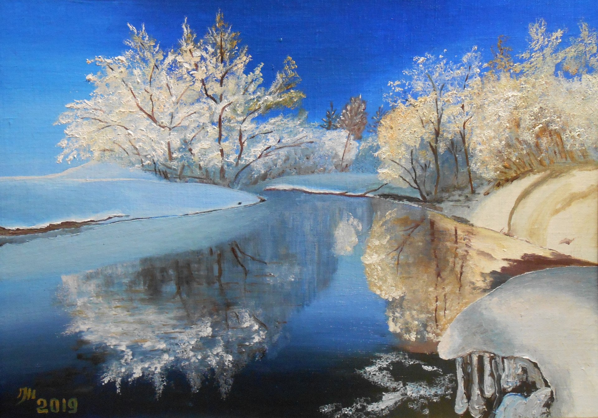 First snow Painting by Nikolai Zhupikov - Jose Art Gallery