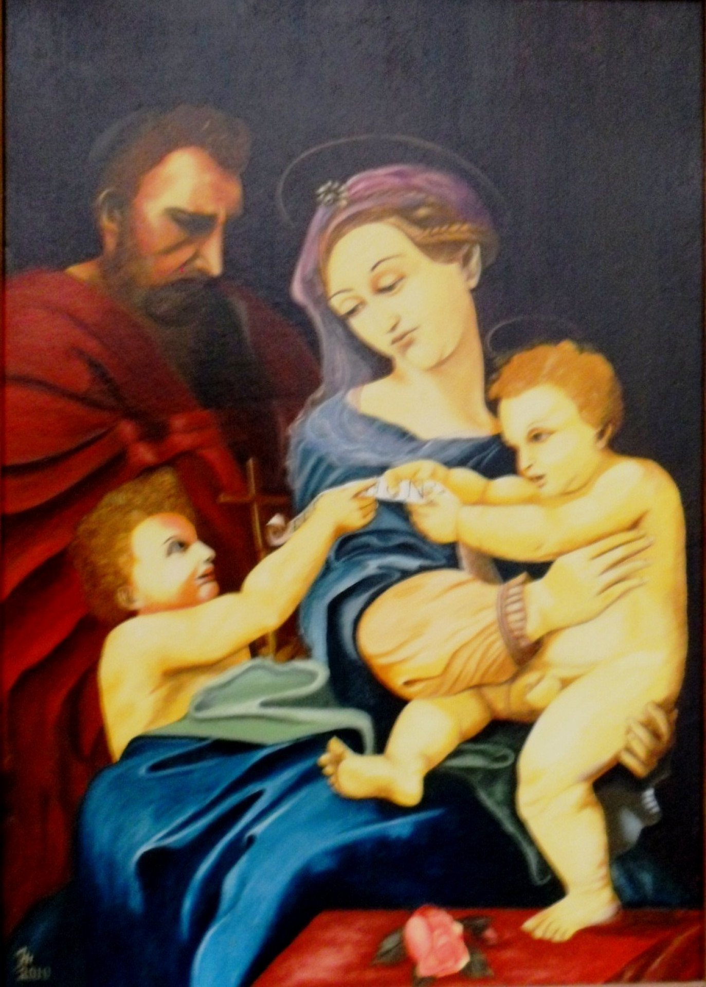Virgin Mary with babies Painting by Nikolai Zhupikov