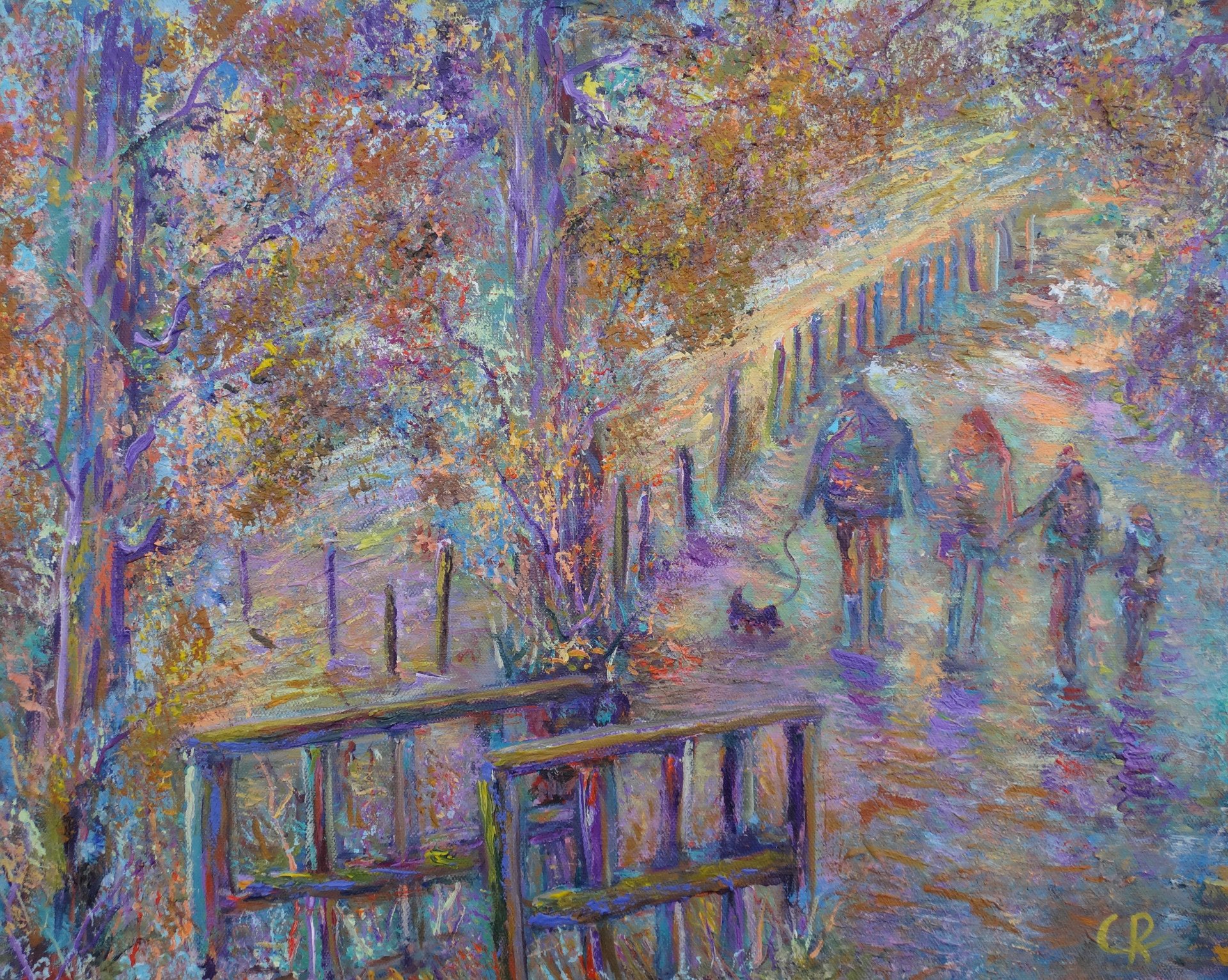 Hiking The Trail Painting by Chris Rutledge