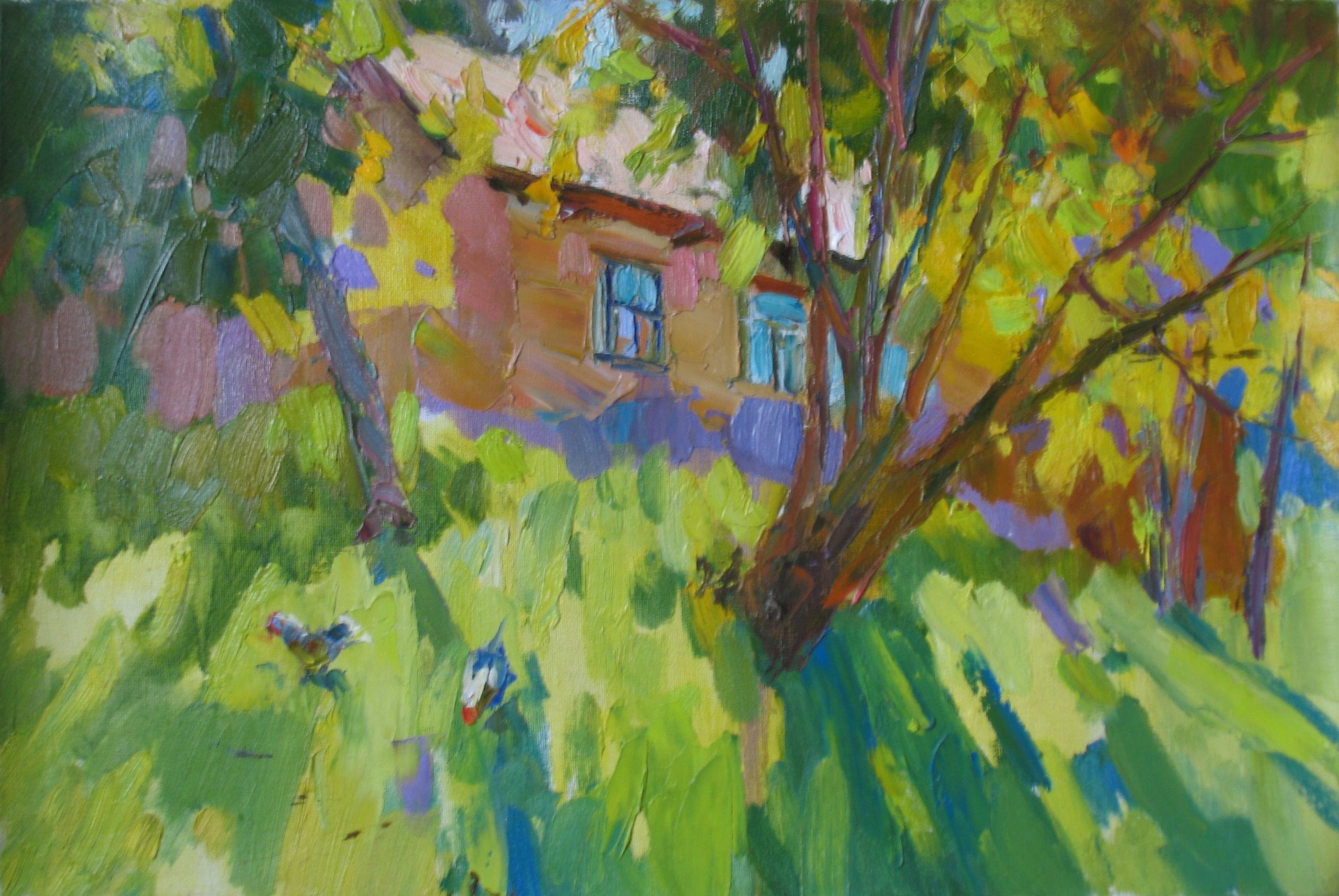 Sunny country morning Painting by Alexey Dmitriev