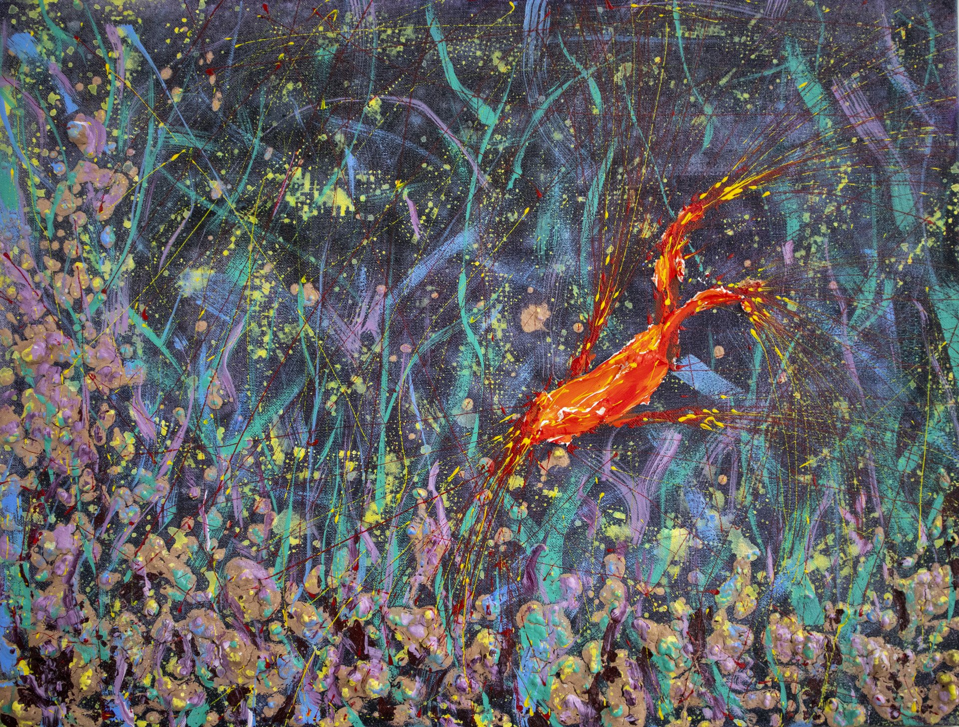 Red carp Painting by Katya Kononenko - Jose Art Gallery