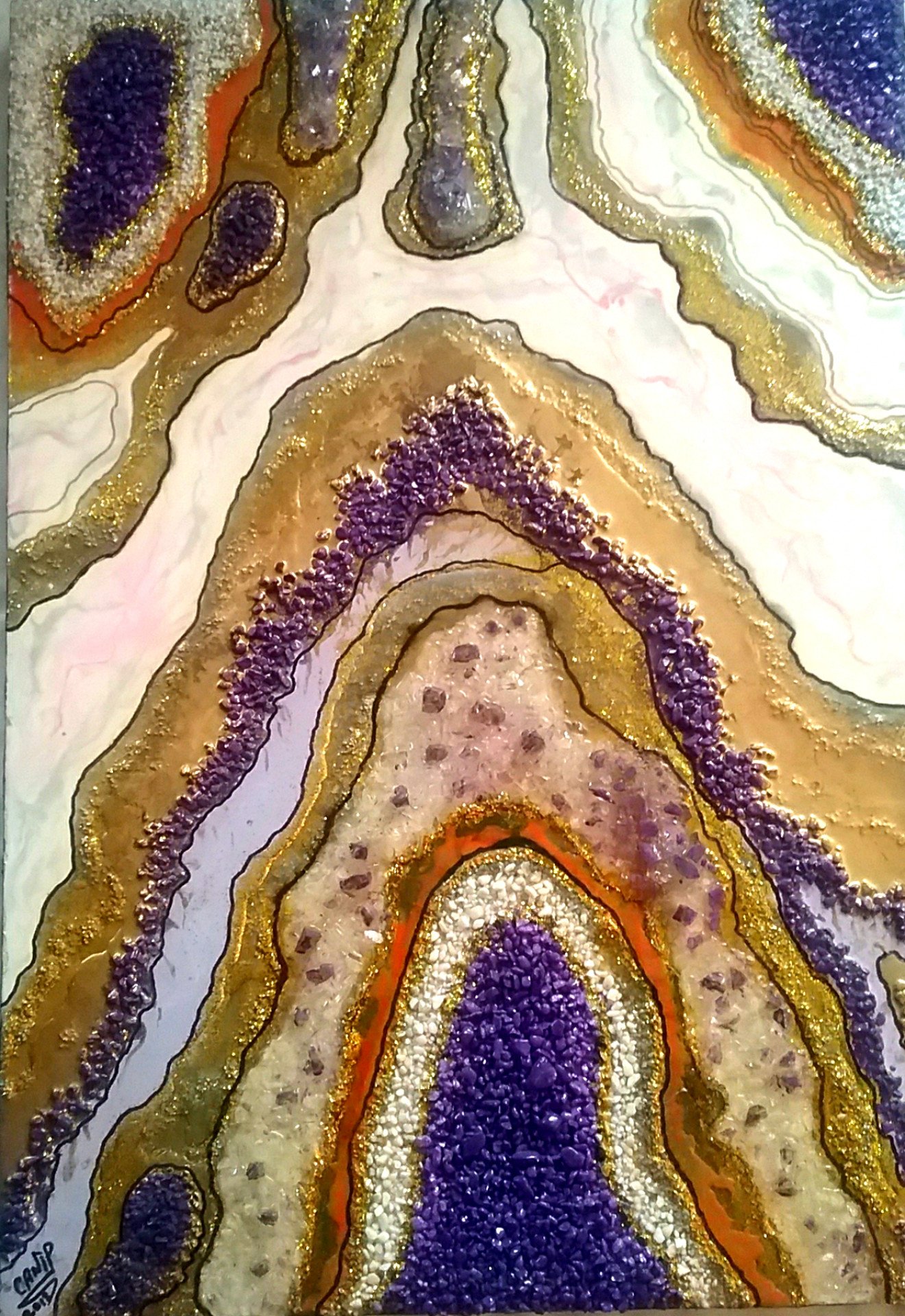 GOLD GEODE Painting by Canip Safranbolulu
