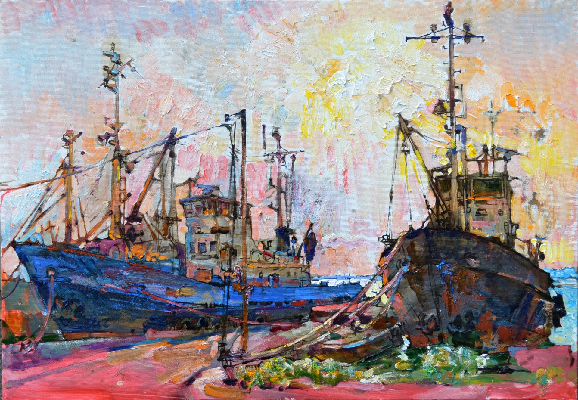 Seiner, sunset Painting by Andrii Kutcachenko