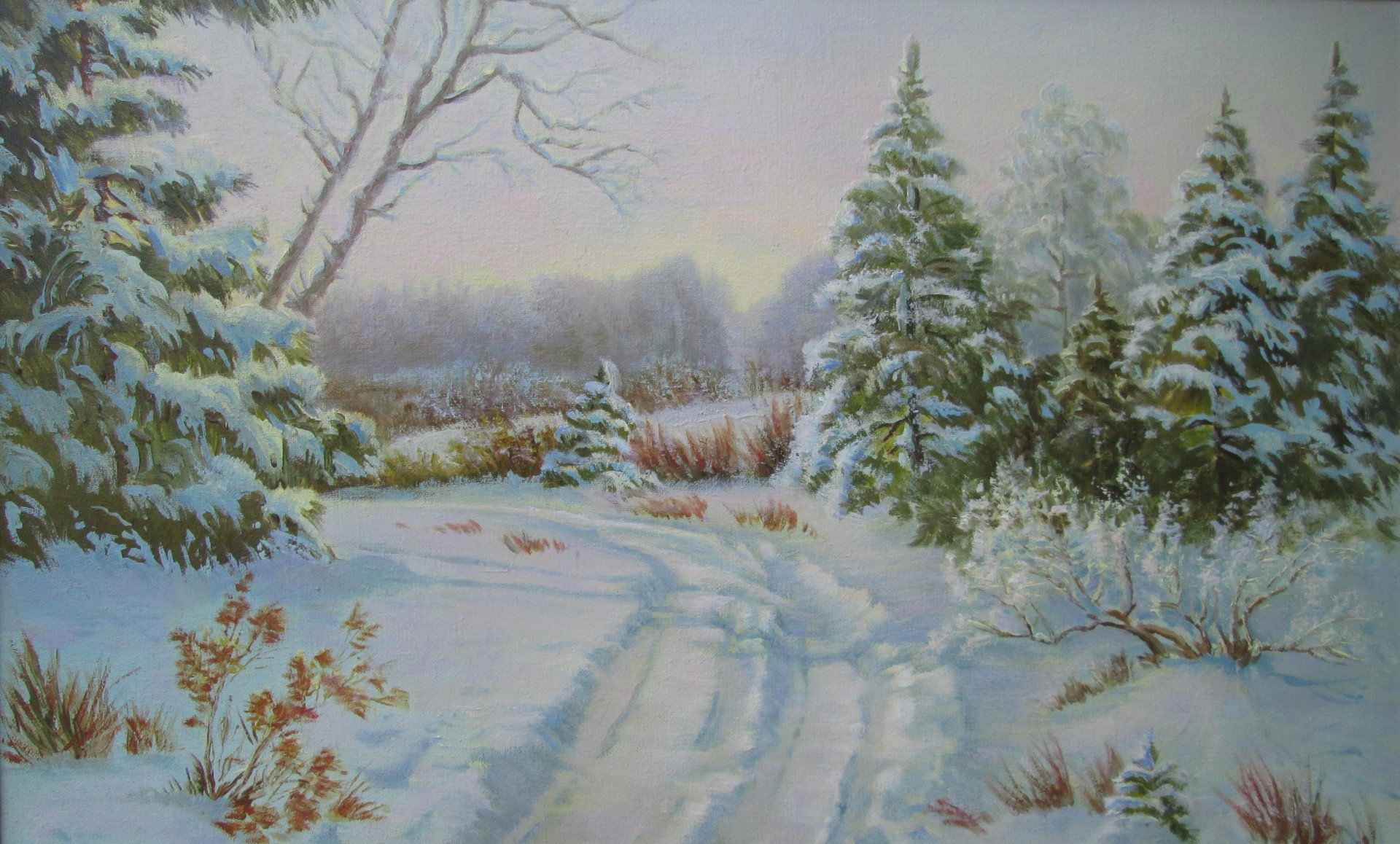 Winter morning Painting by Inna Zaremba - Jose Art Gallery