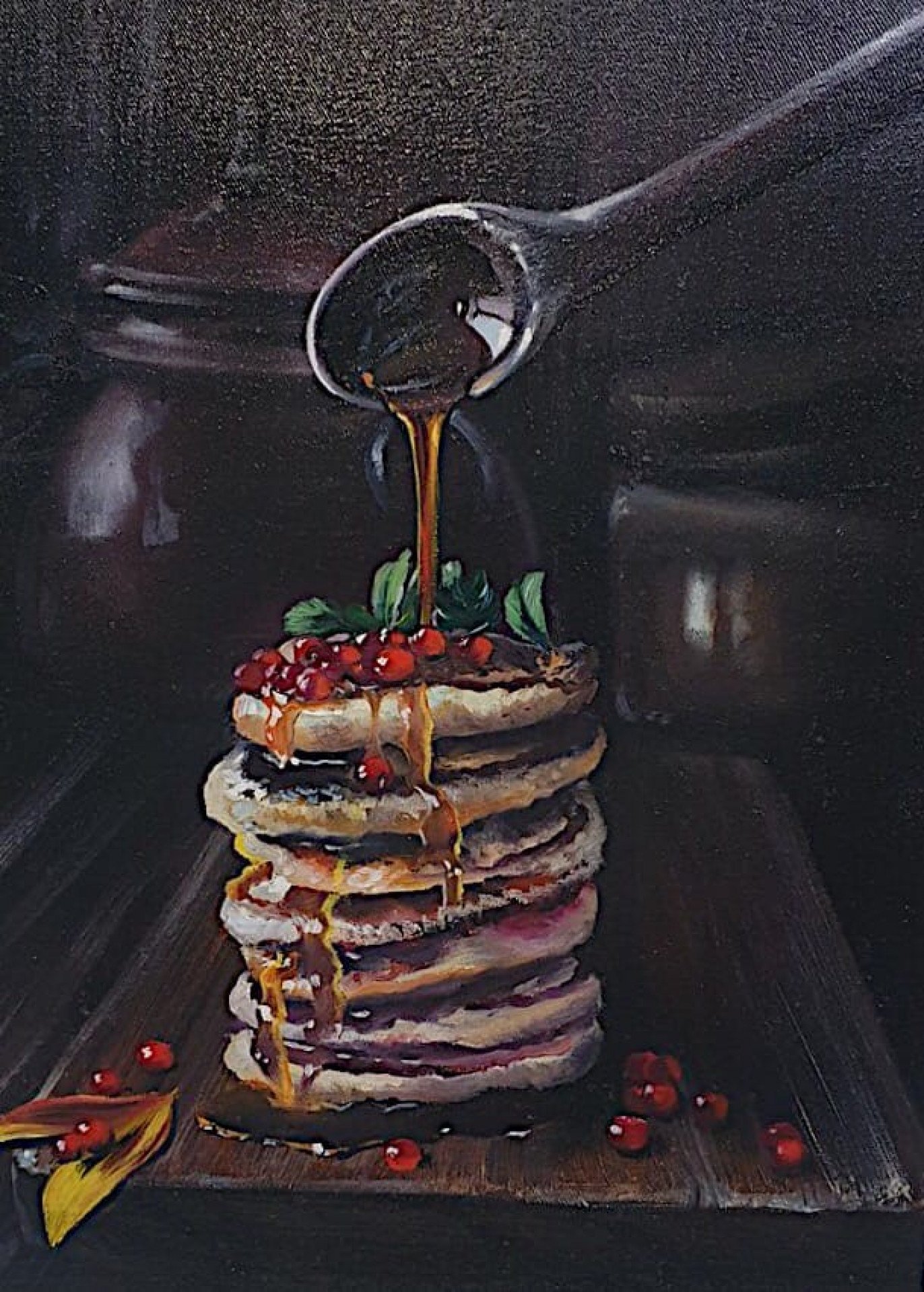 Pancakes Painting by Olga Bazanova - Jose Art Gallery