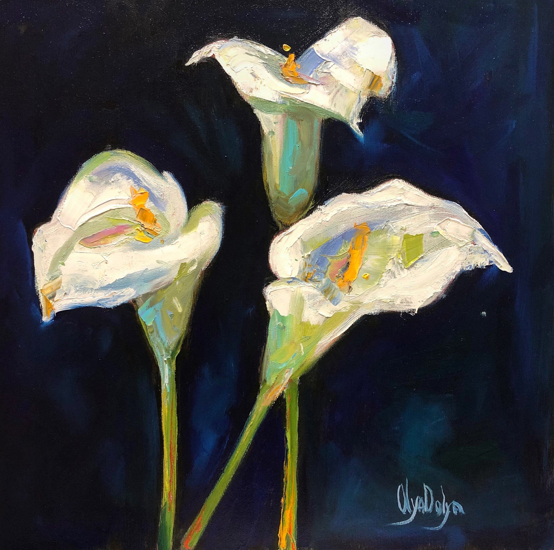 Salla Lilies Painting by Olga Dolya - Jose Art Gallery
